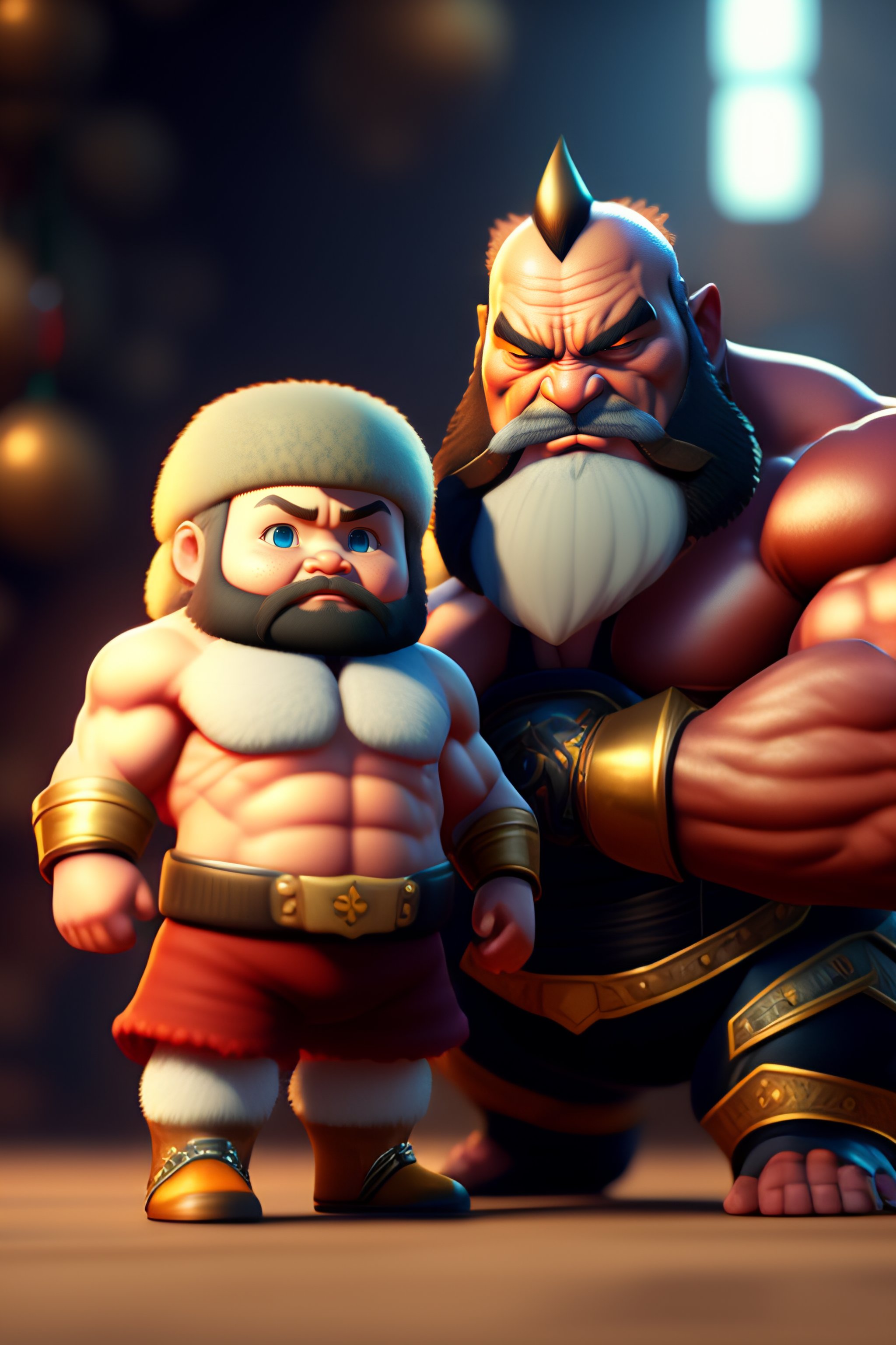 Lexica - Cute and adorable Raiden And Zangief, unreal engine, cozy ...
