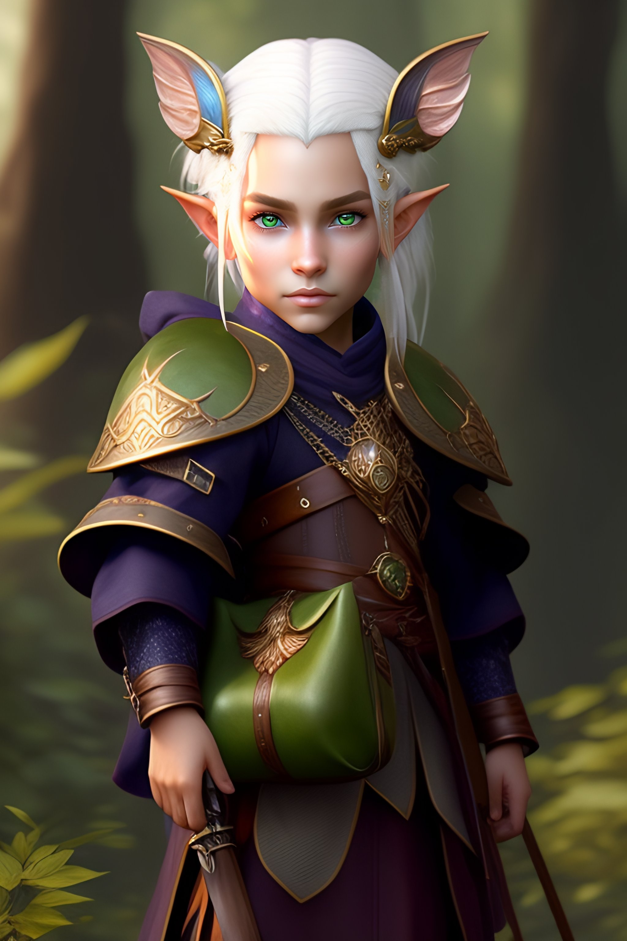 Lexica - A kid elf fairy with a feminine childish face. She has ...