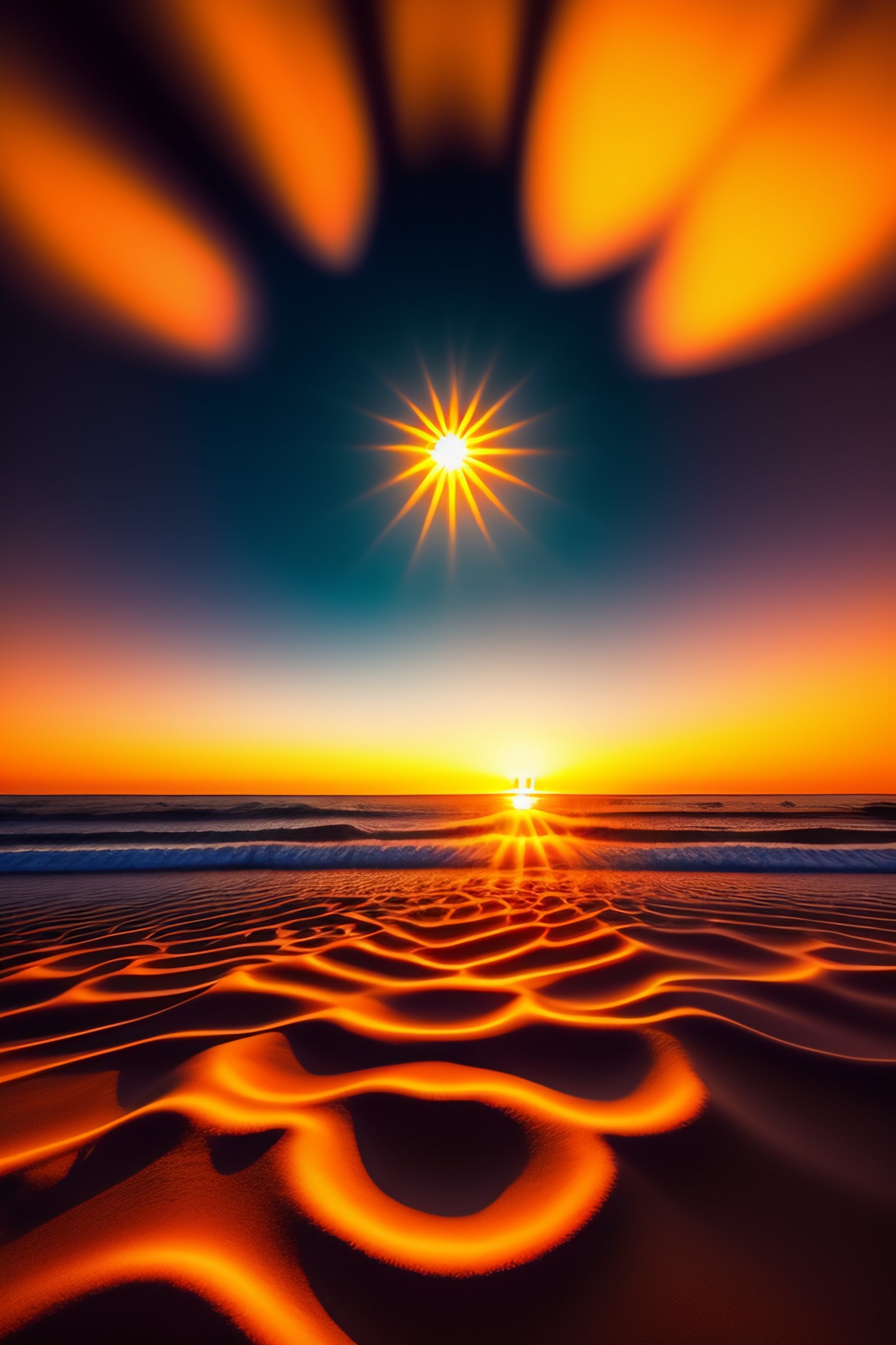 Lexica - Sun set, award winning nature photography, symmetric, centered ...