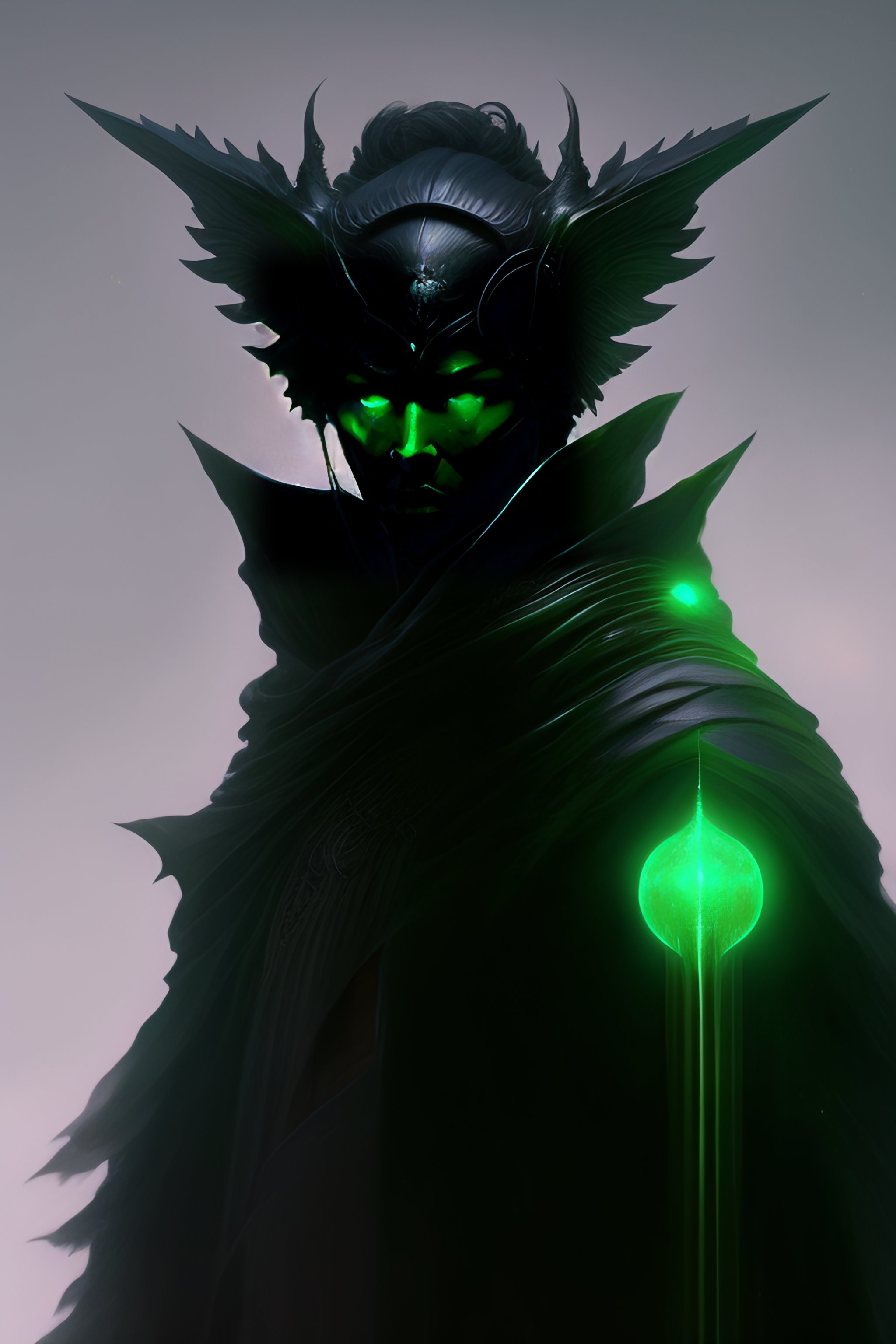 Lexica - Concept art of a character with a wispy black robe with lots ...