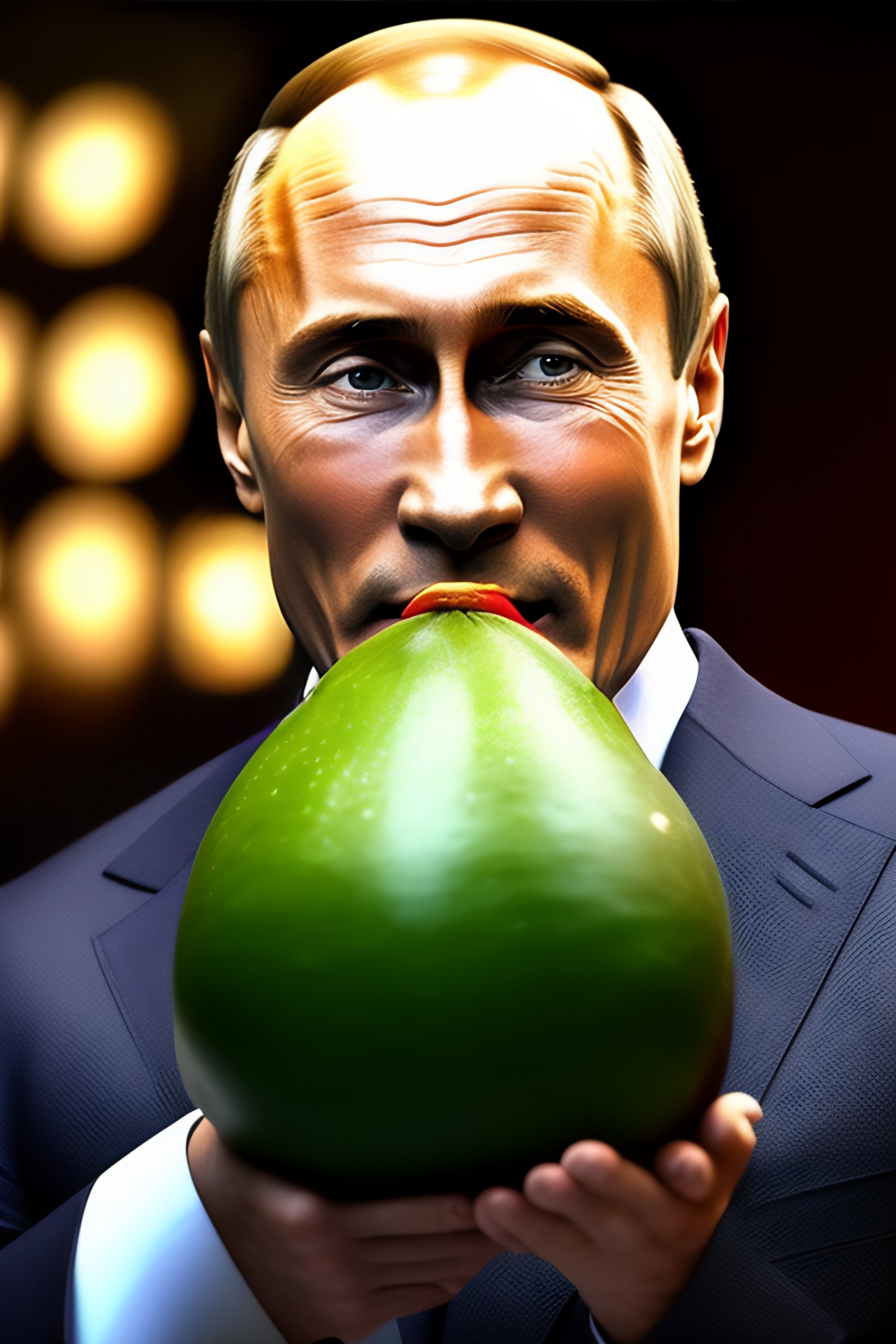 Lexica - Putin with a cucumber in his mouth