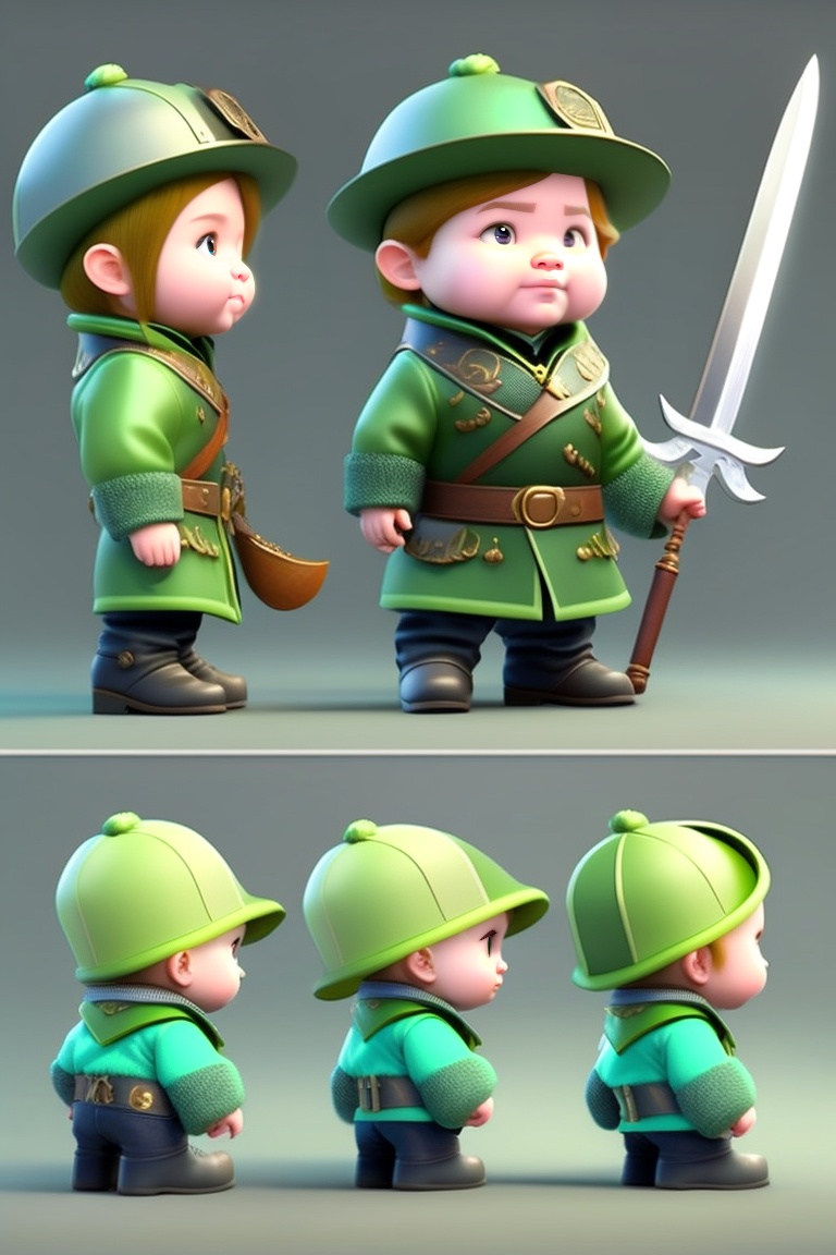 Lexica - Cute humanoid little character, wareing green clothes, wareing ...