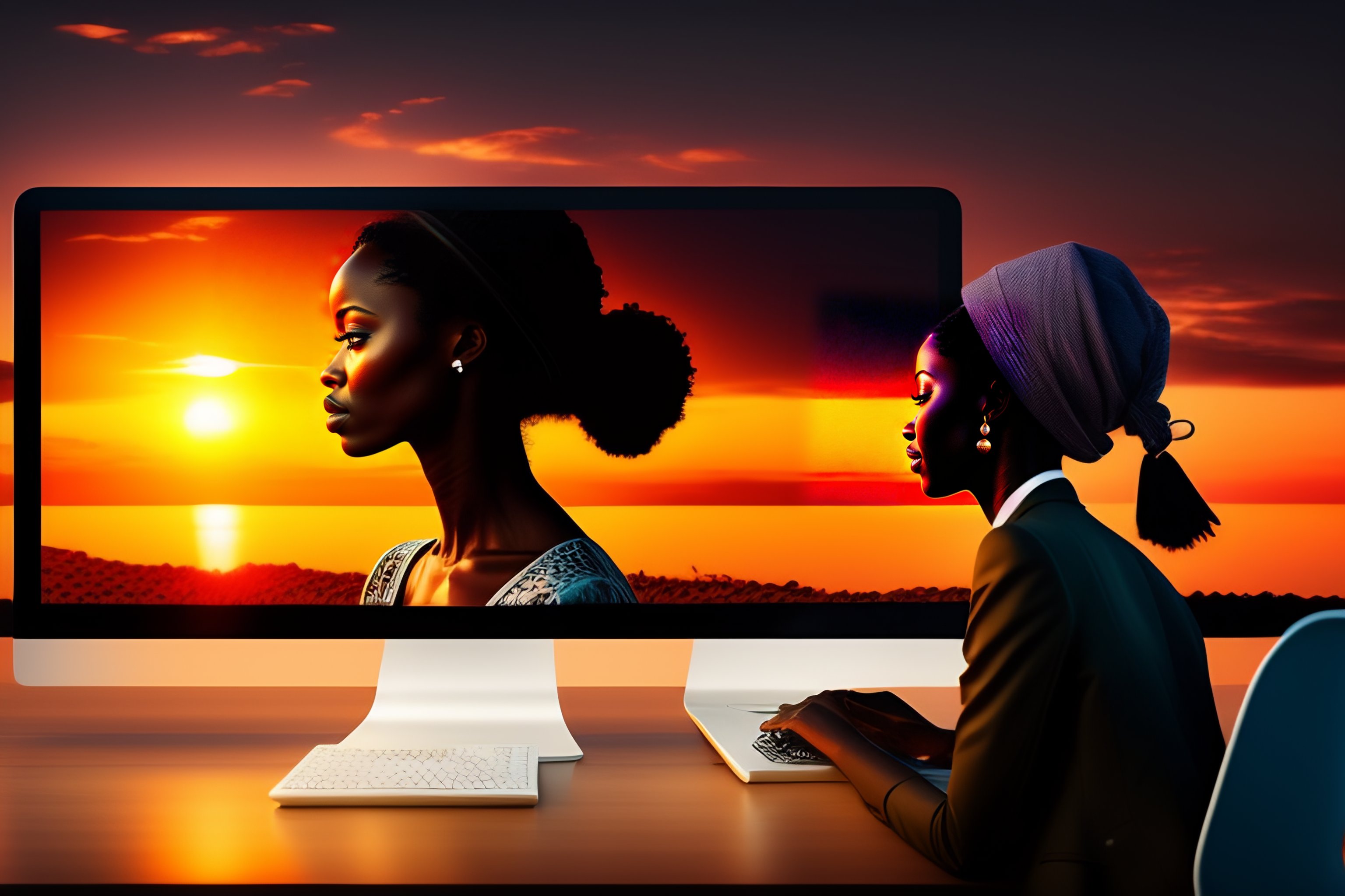 Lexica - African female software developer with a hat made of cheese ...