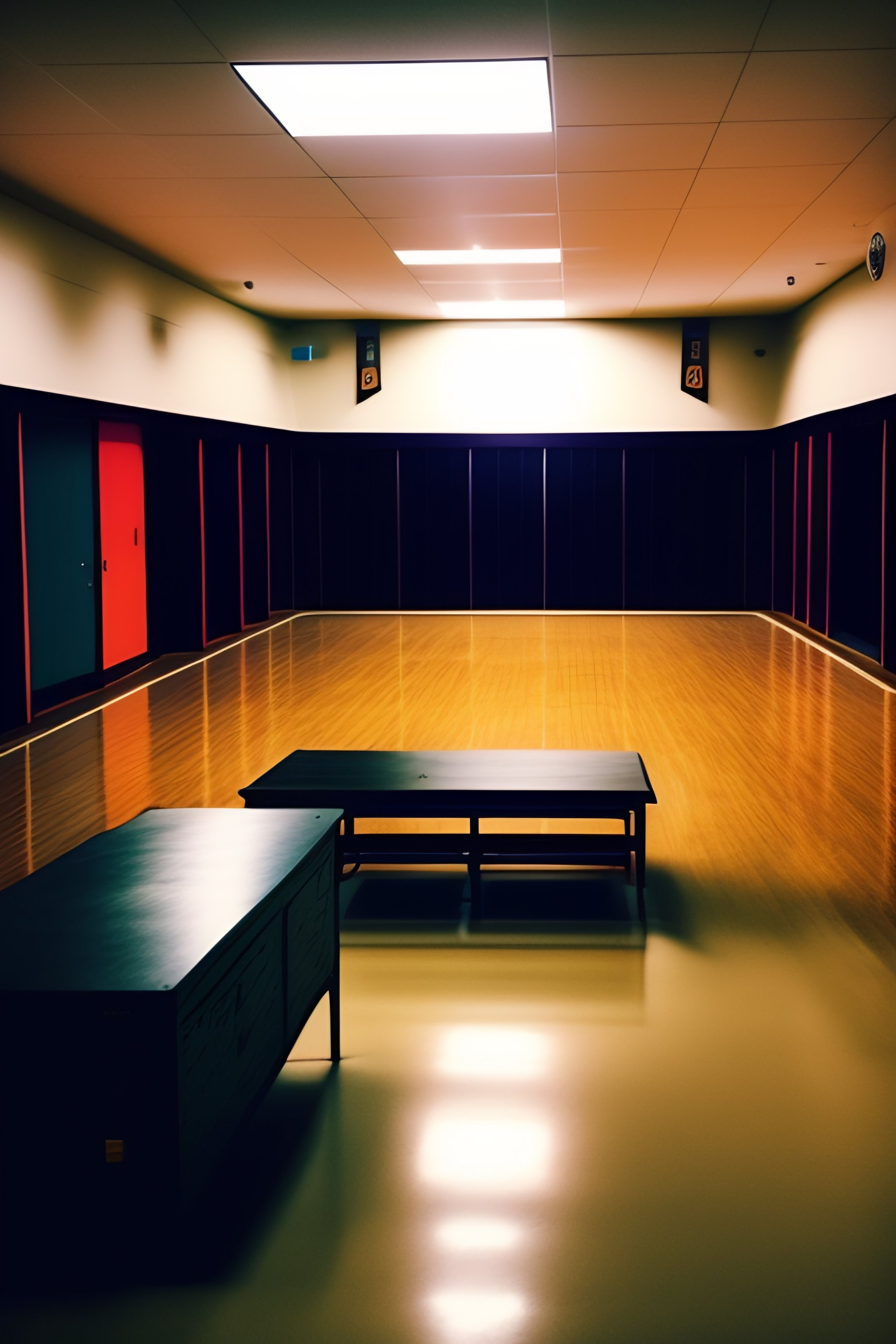 Lexica - Low quality liminal space empty high school band room lonely ...