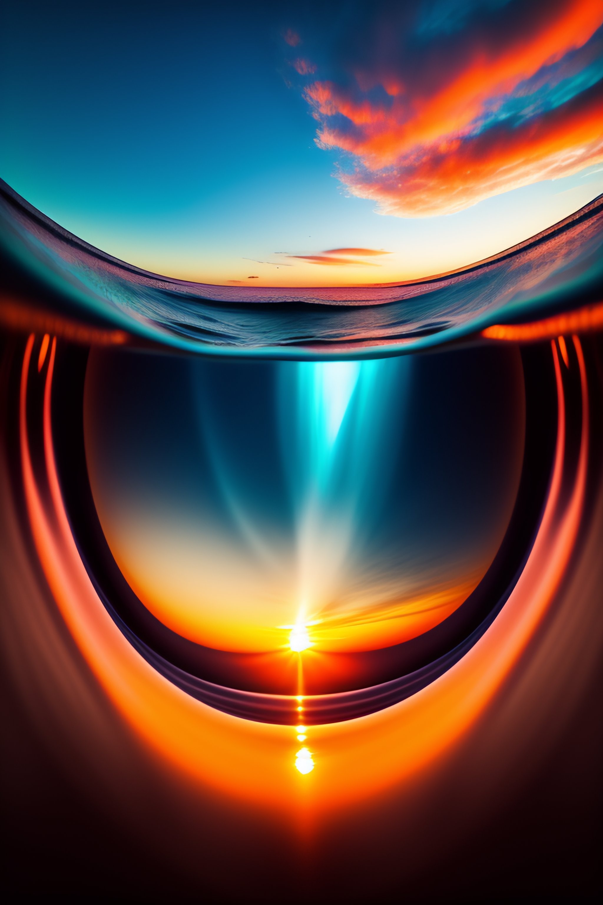 Lexica - Sunset in vibrant ocean, award winning nature photography ...