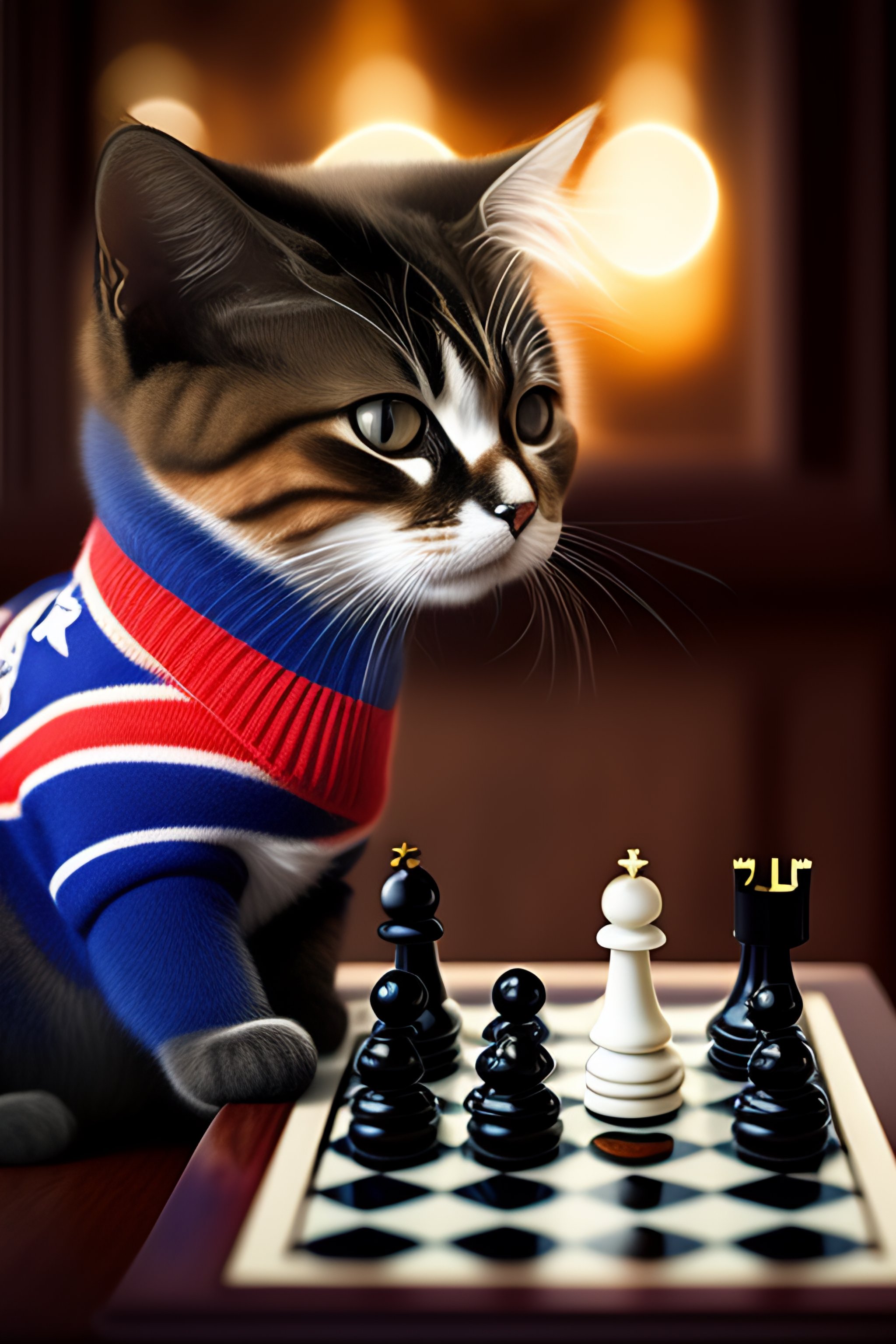 Lexica - Mittens playing chess