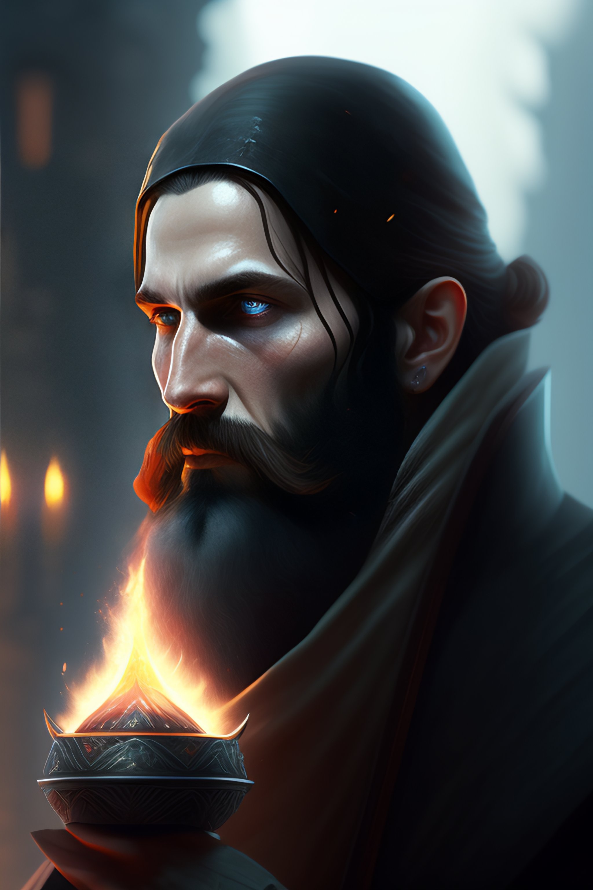 Lexica - Haggard Rasputin eating a white powder, necromancer, evil ...