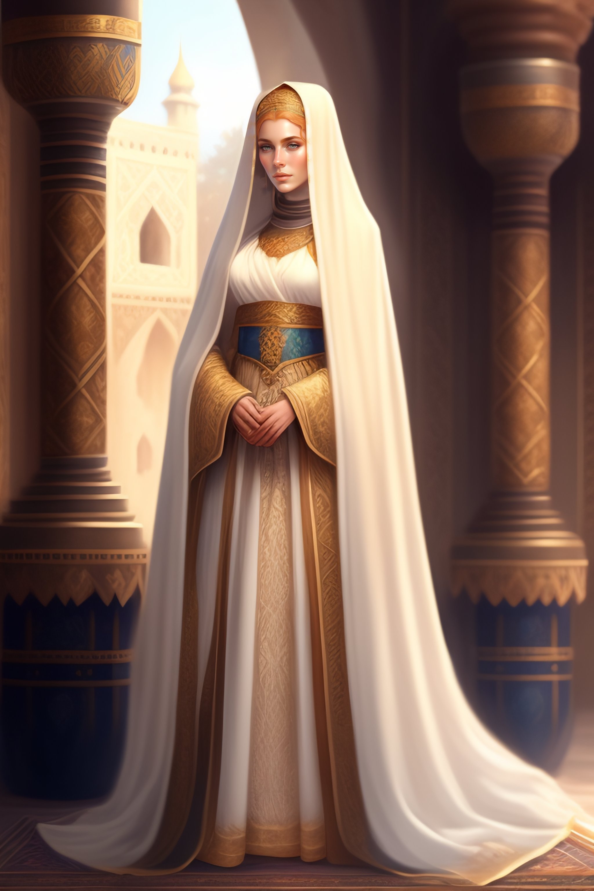 Lexica - A full body portrait of a cute beautiful medieval female blind ...