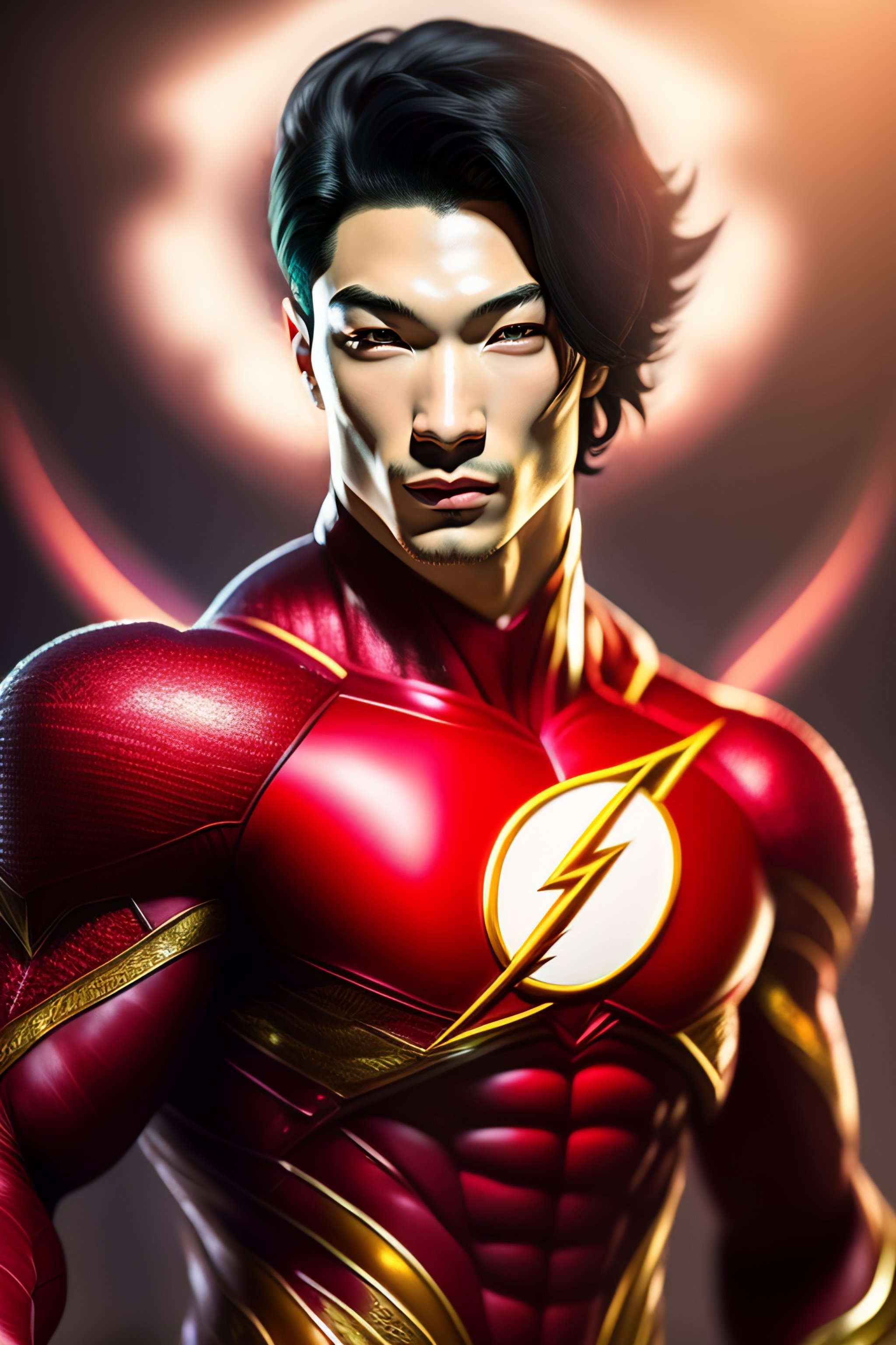 Lexica - Full body potrait of ezra miller as super muscular flash anime ...