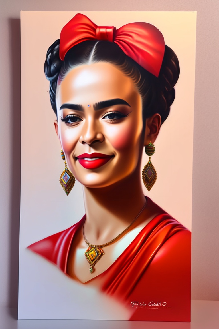 Lexica - Frida Calo, happy, drawing, in the house, epic,