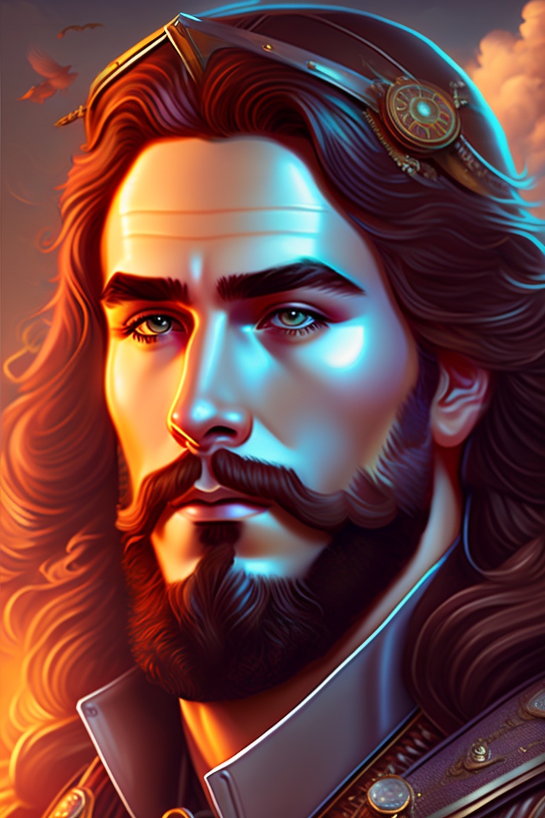 Lexica - Vector art, Steampunk Portrait of JESUS CHRIST, detailed ...