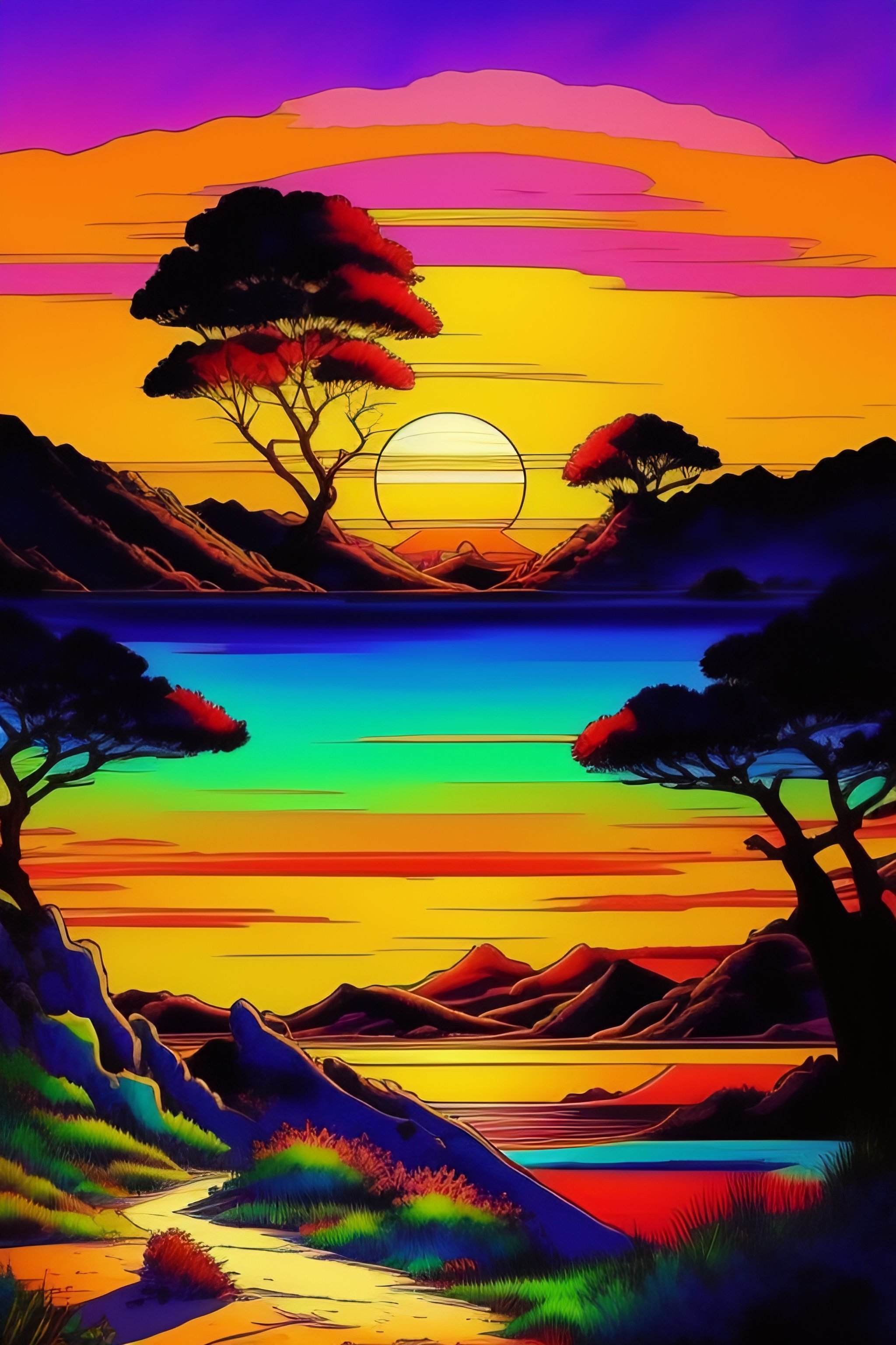 Lexica - Astonishing landscape artwork, Fusion between Cell-shading And ...