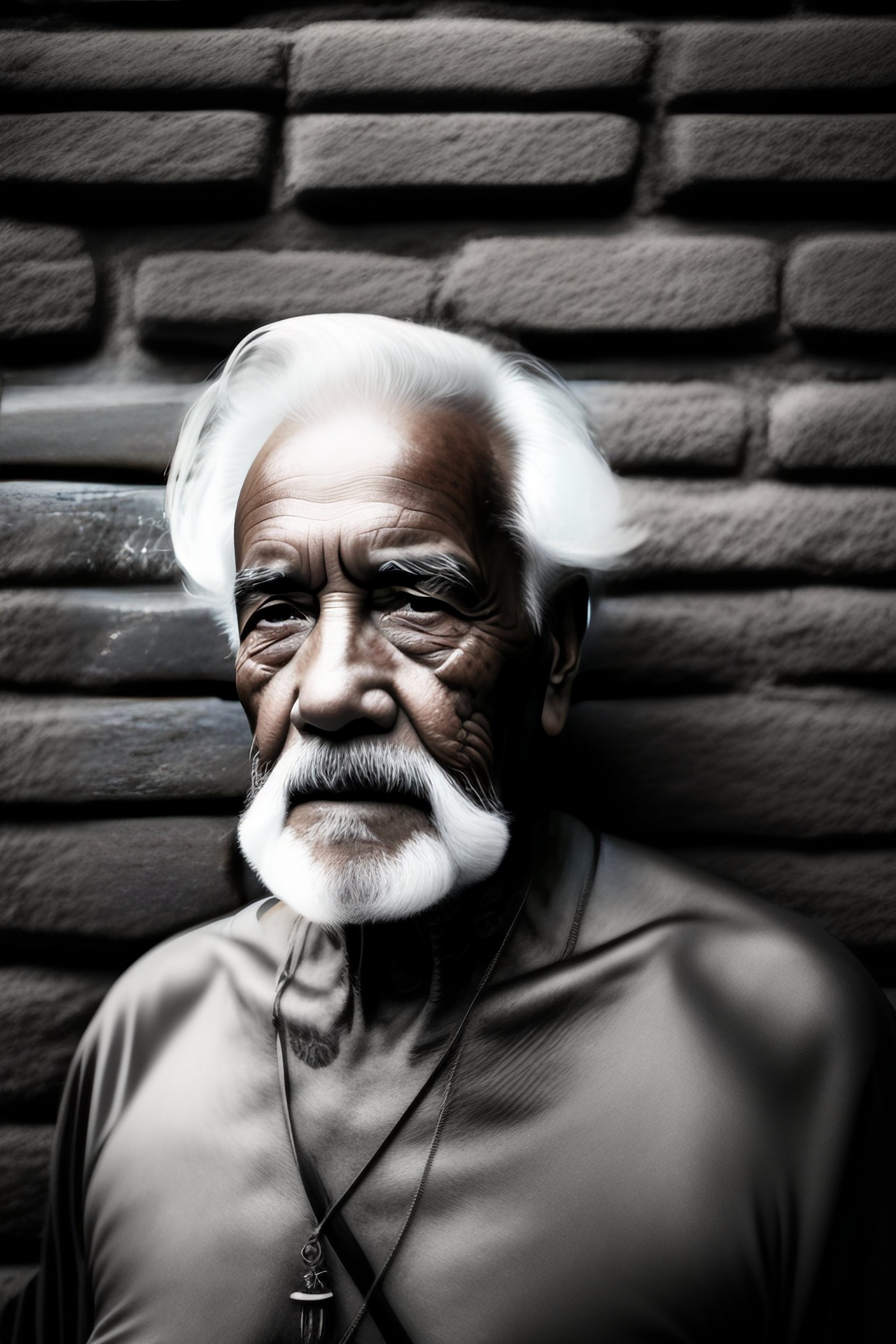 Lexica - Black and white picture of an old man's face covered with ...