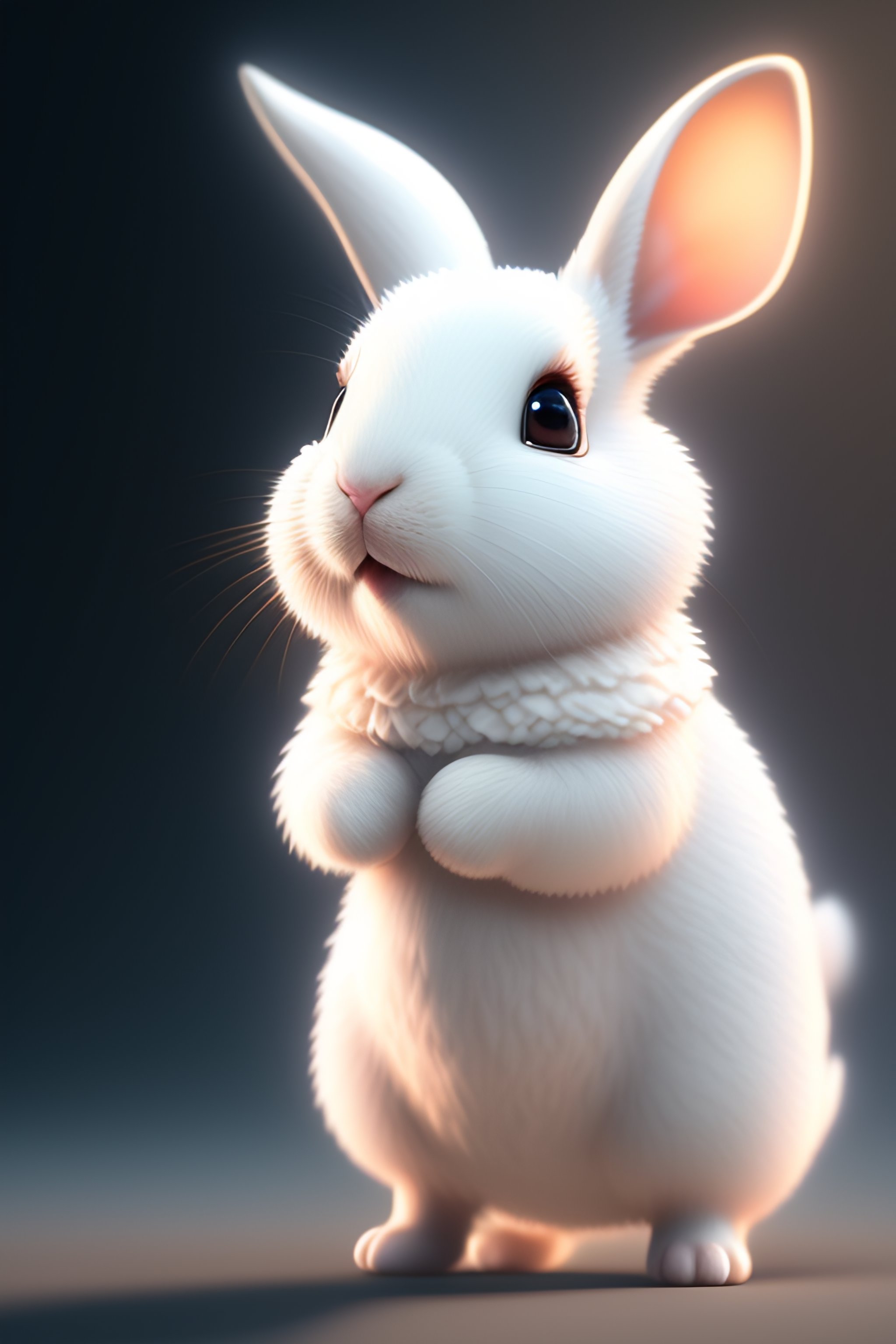 Lexica - Cute happy white cartoon rabbit, wearing white lab coat ...