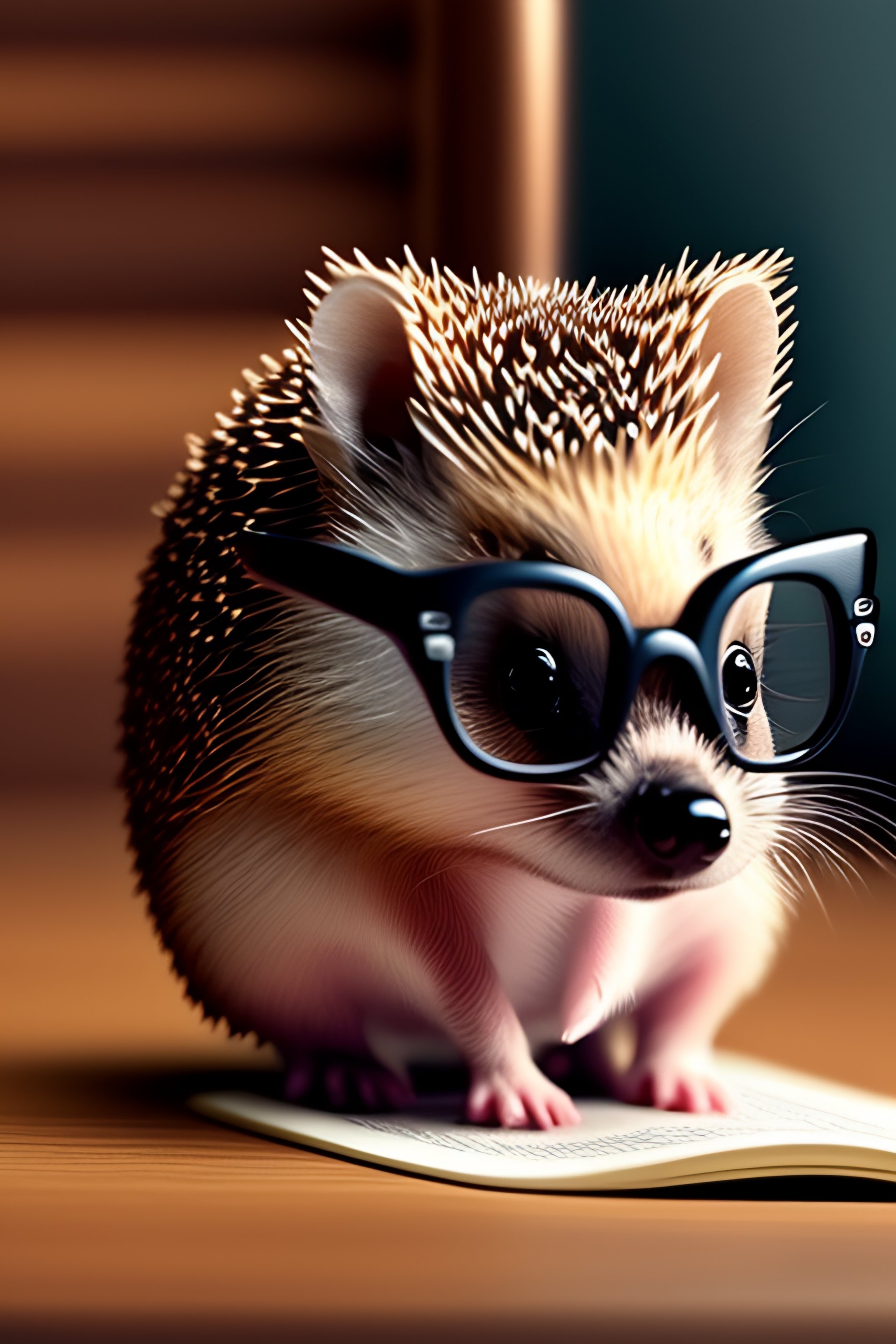 Lexica - Smart hedgehog in glasses