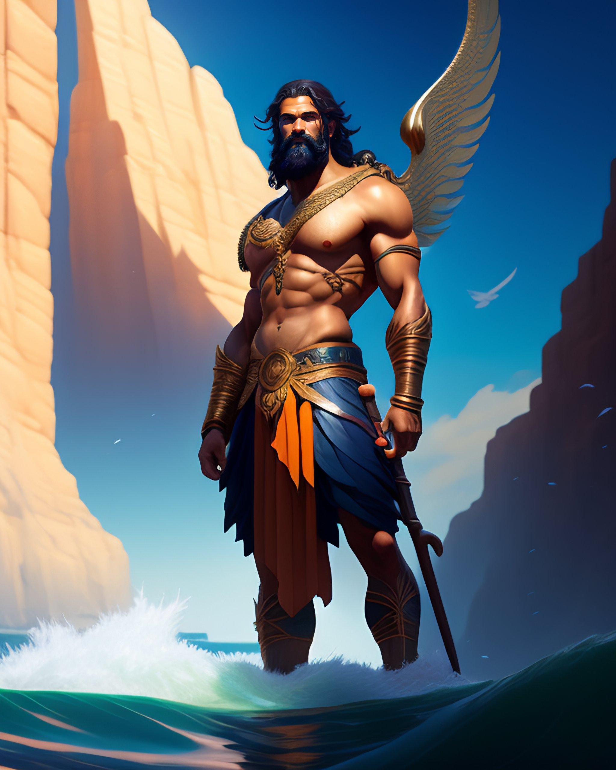 Lexica - Highly detailed full body of poseidon Greek mythology, unreal ...