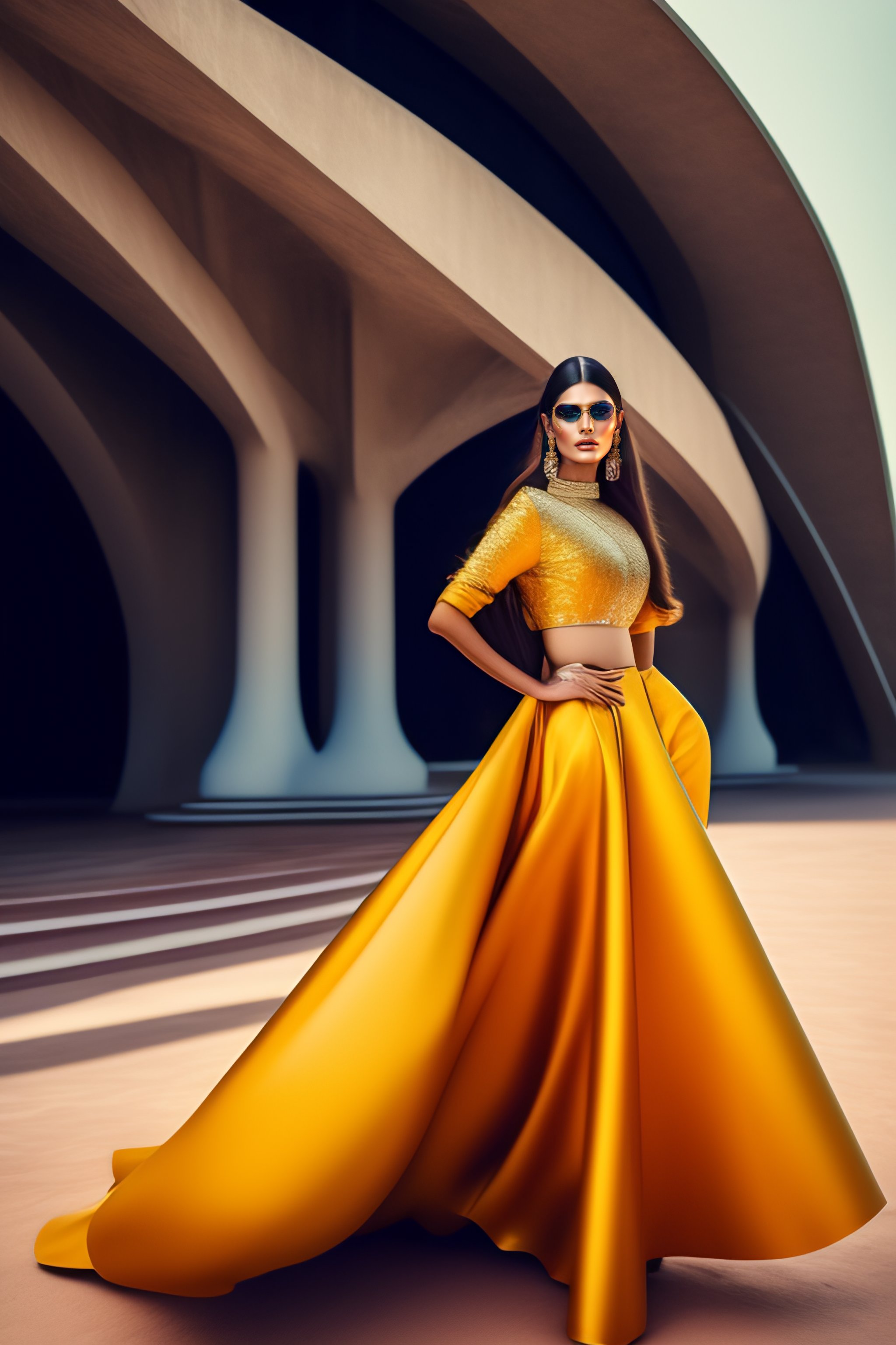 Lexica - Hyperrealistic Haute Couture indian Fashion Model wearing ...