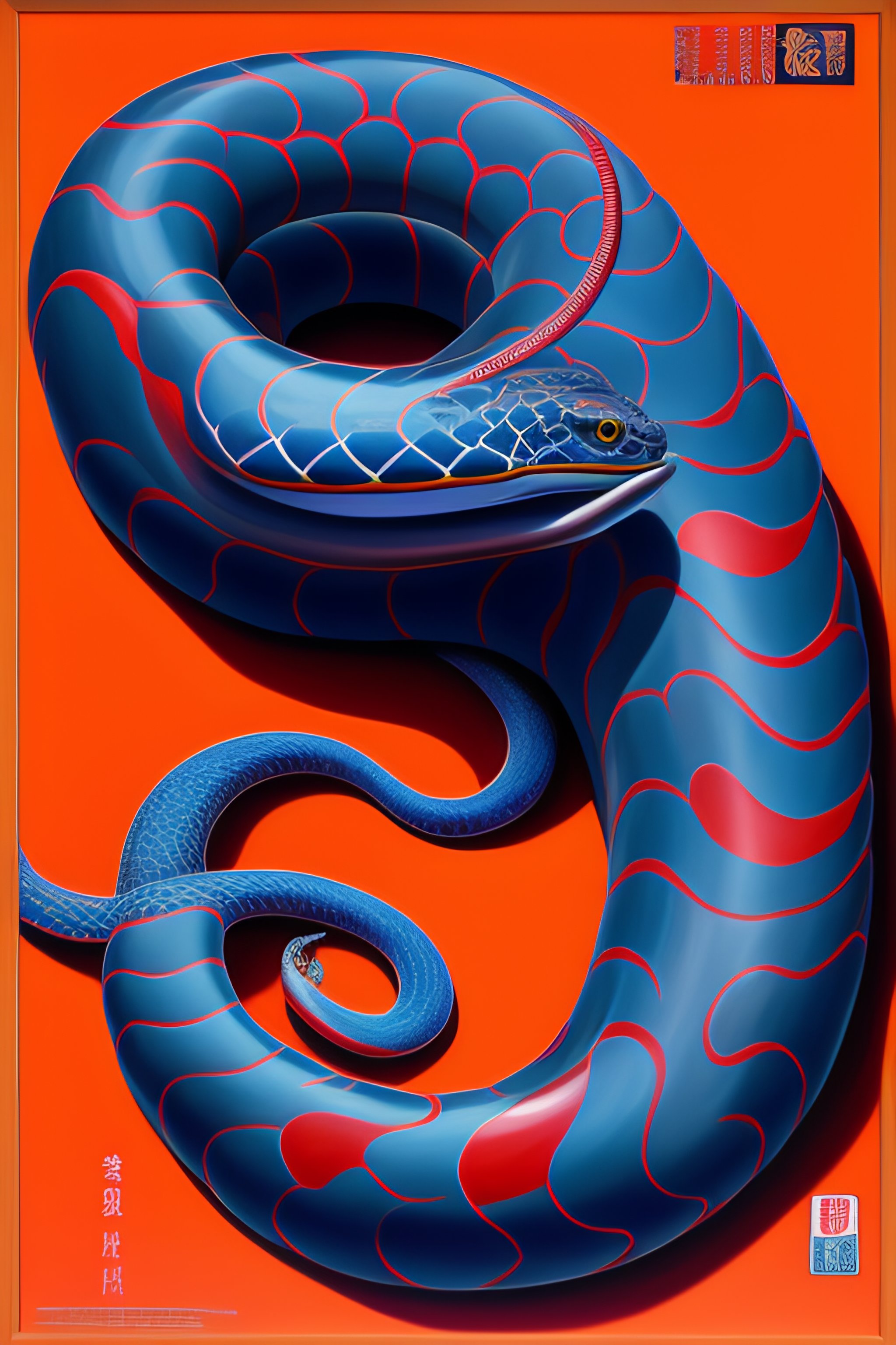 Lexica - Detailed paint of giant snake, full body, highly detailed ...