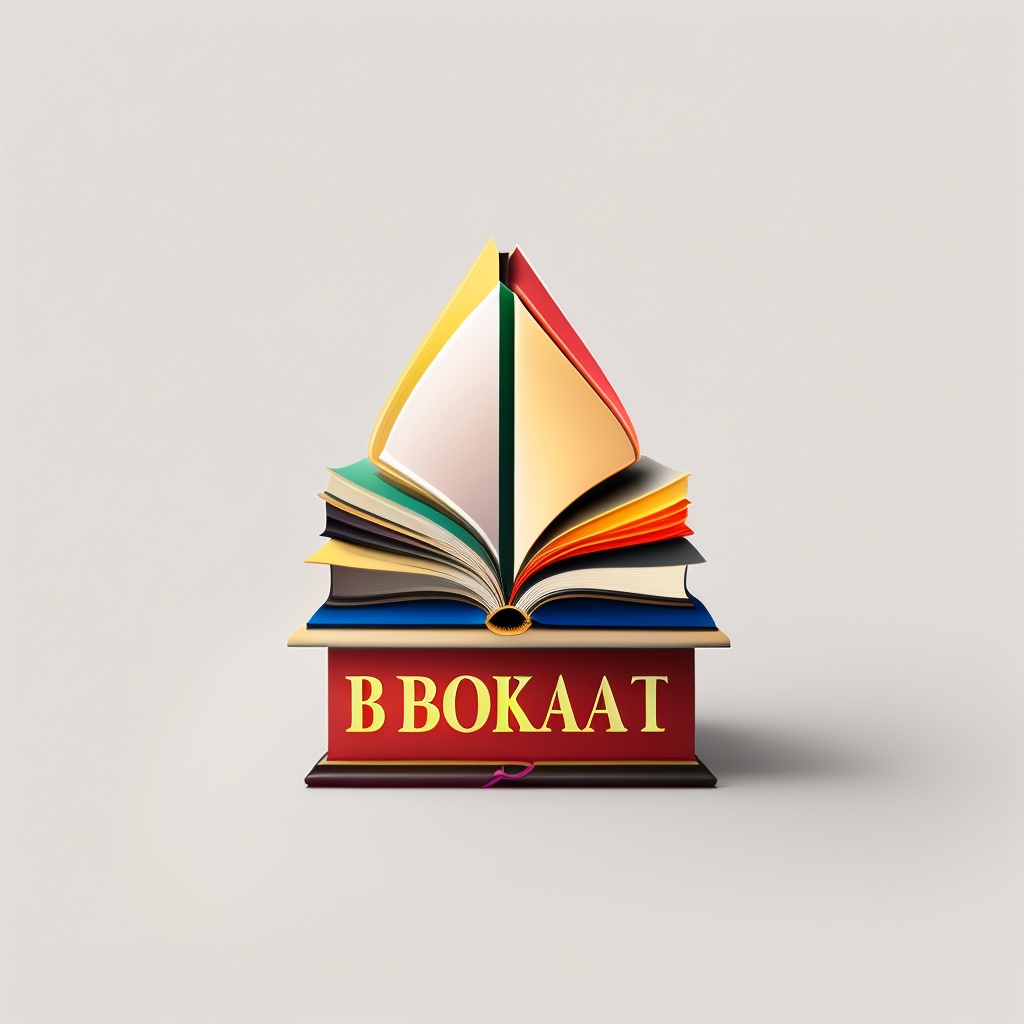 Lexica - A logo of book, with letter "Booklat", white background