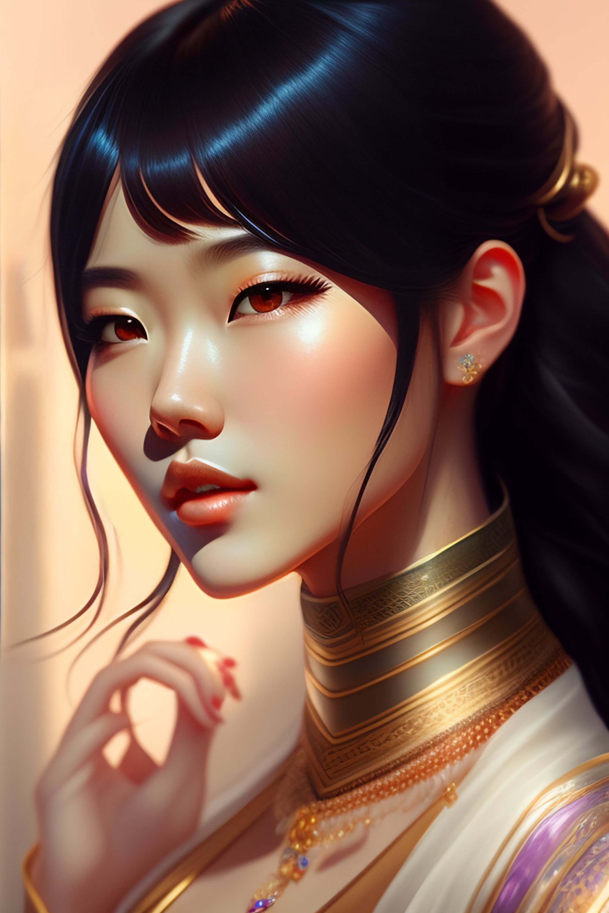Lexica - Dark hair, beautiful, cute, fashionable, charming, dreamlike ...