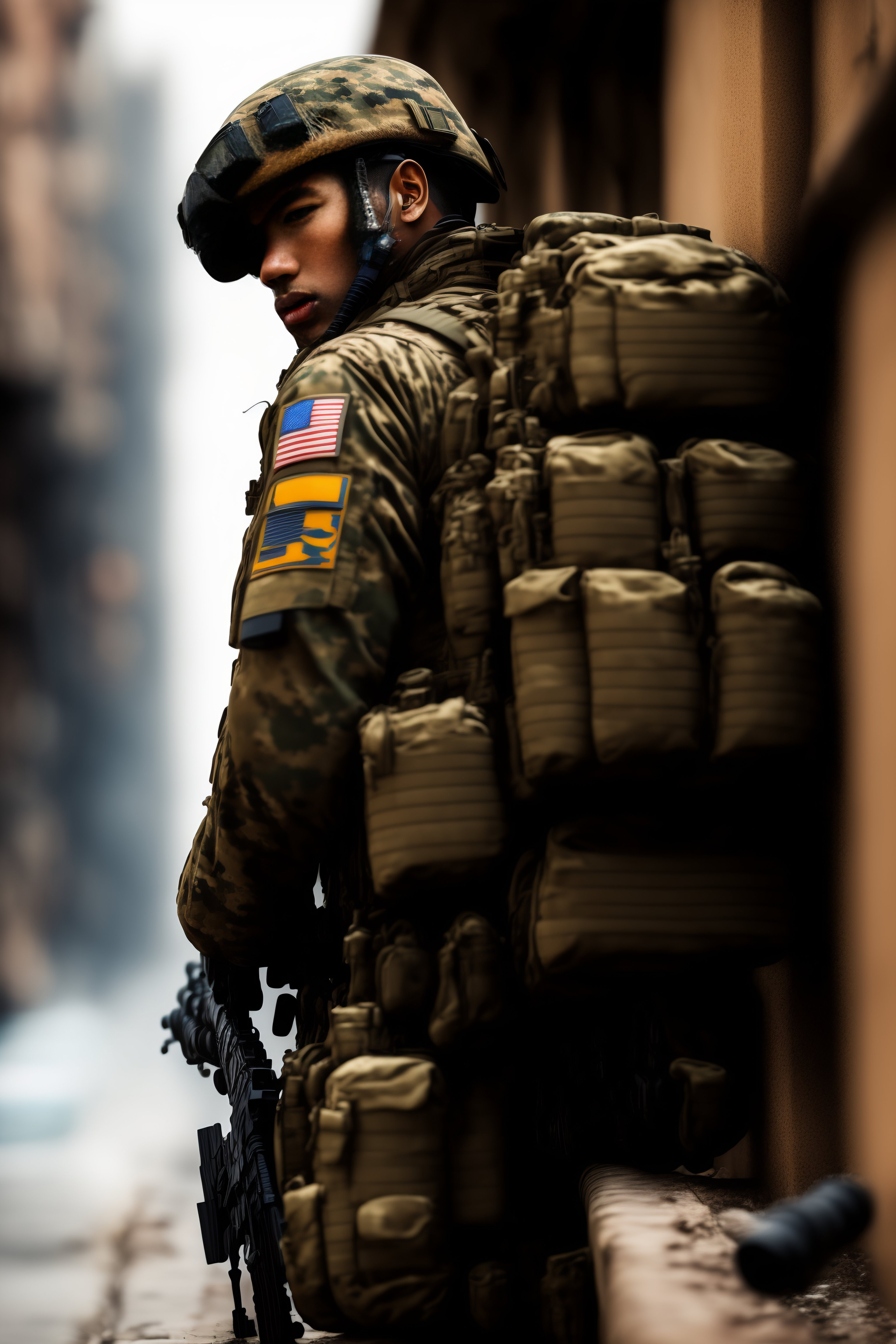 Lexica - Image of special forces sniper full body in urban warfare at ...