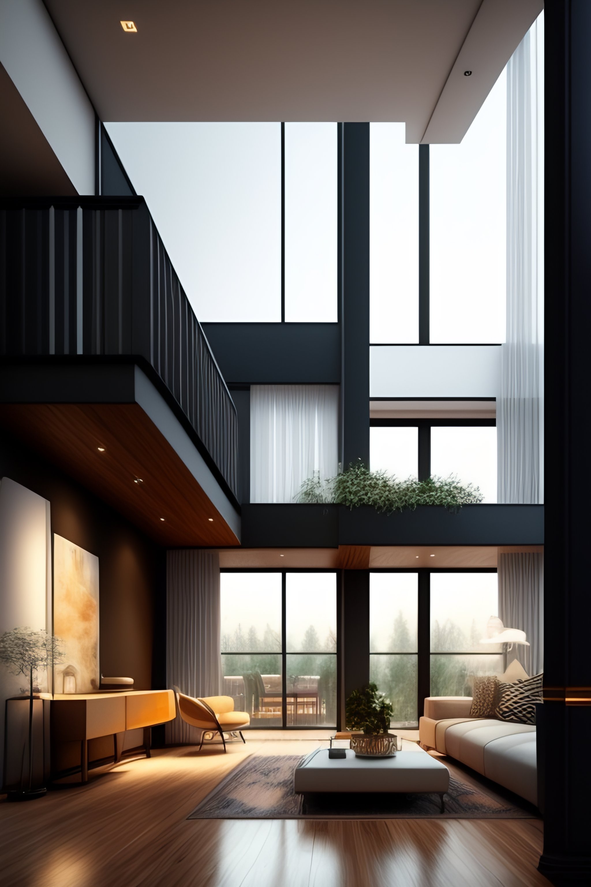 Lexica - Create a beautiful interior living room view from the kitchen ...