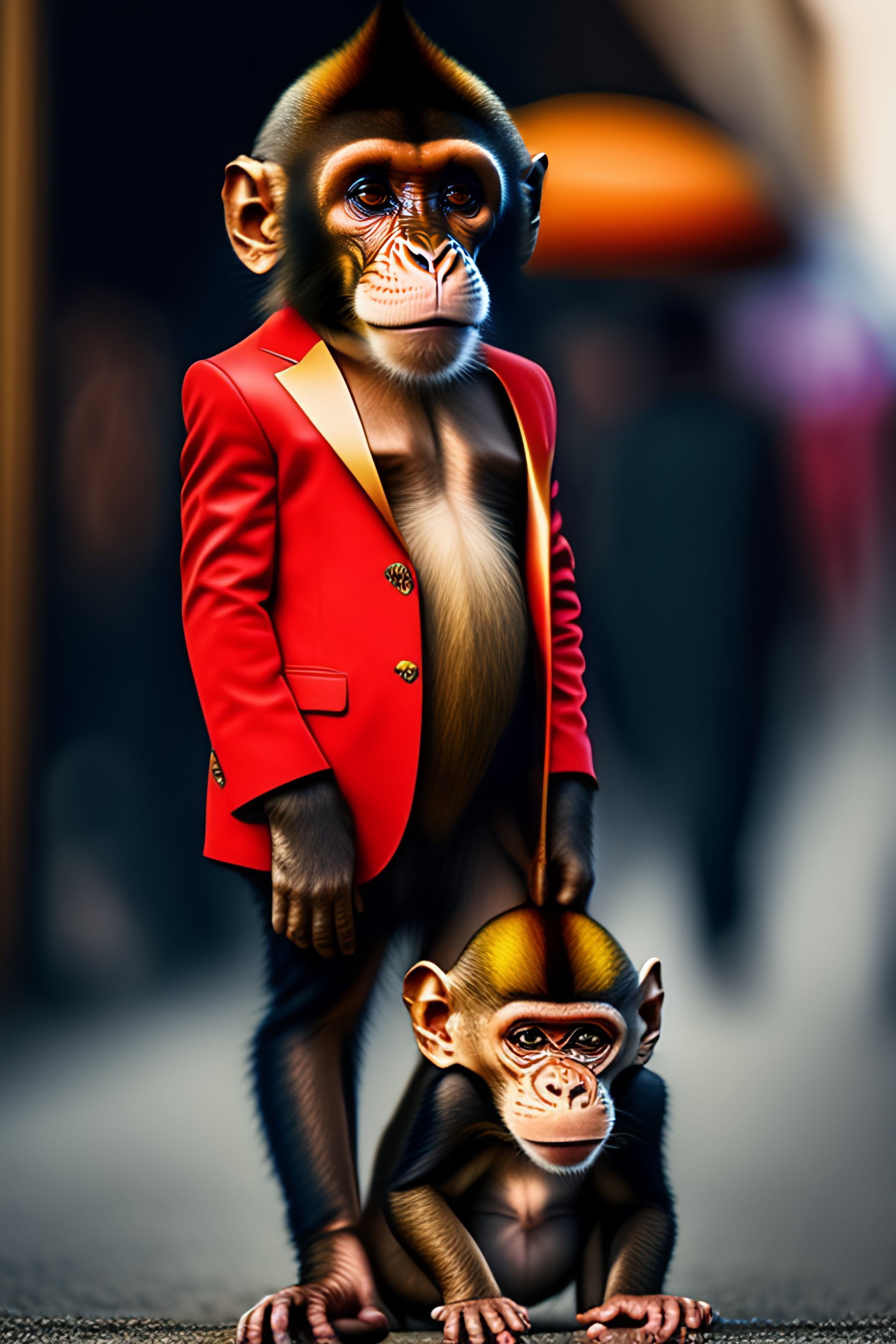 Lexica - Super rich monkey wearing expensive clothes