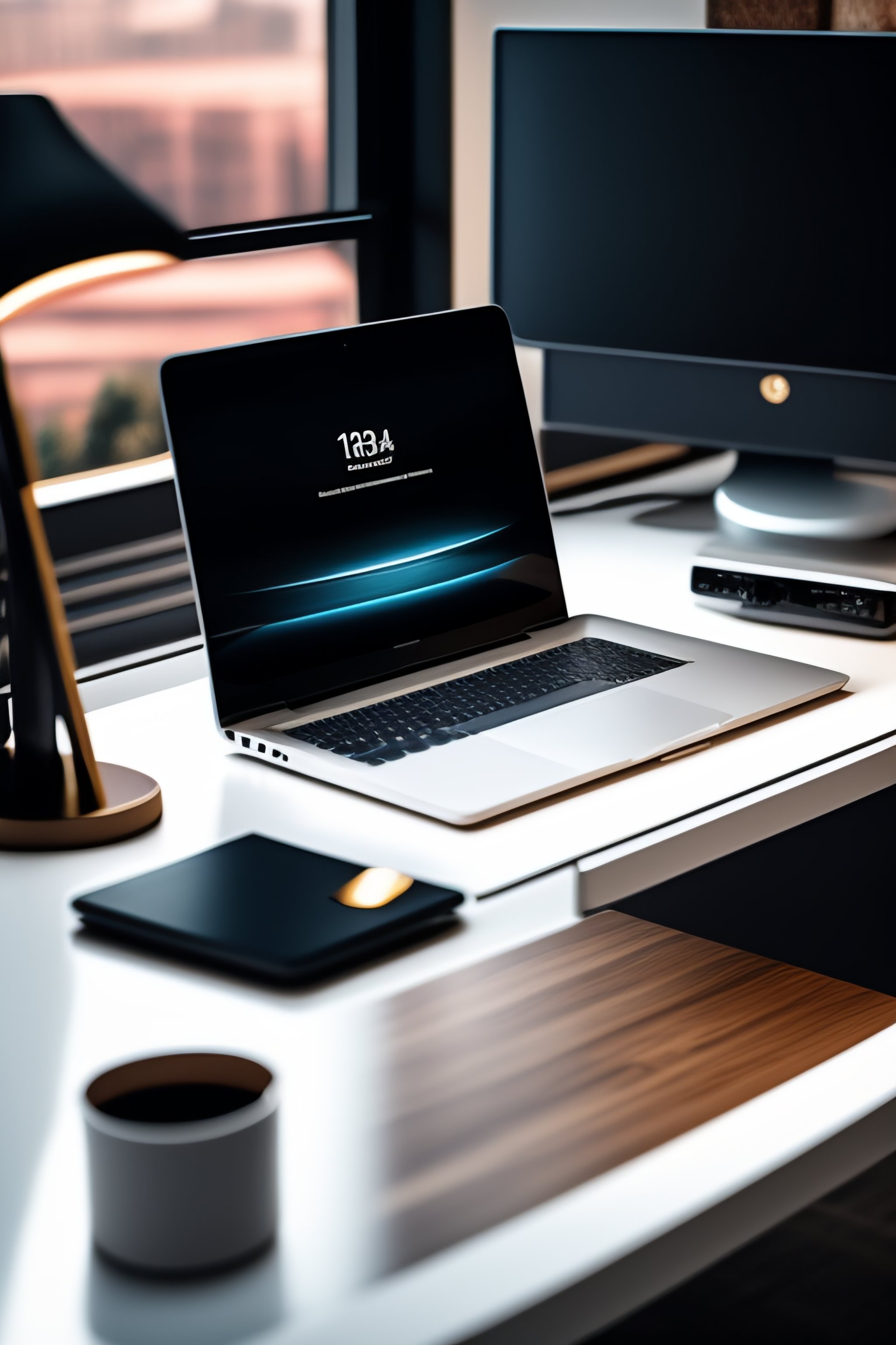 Lexica - Laptop on desk with an office settings