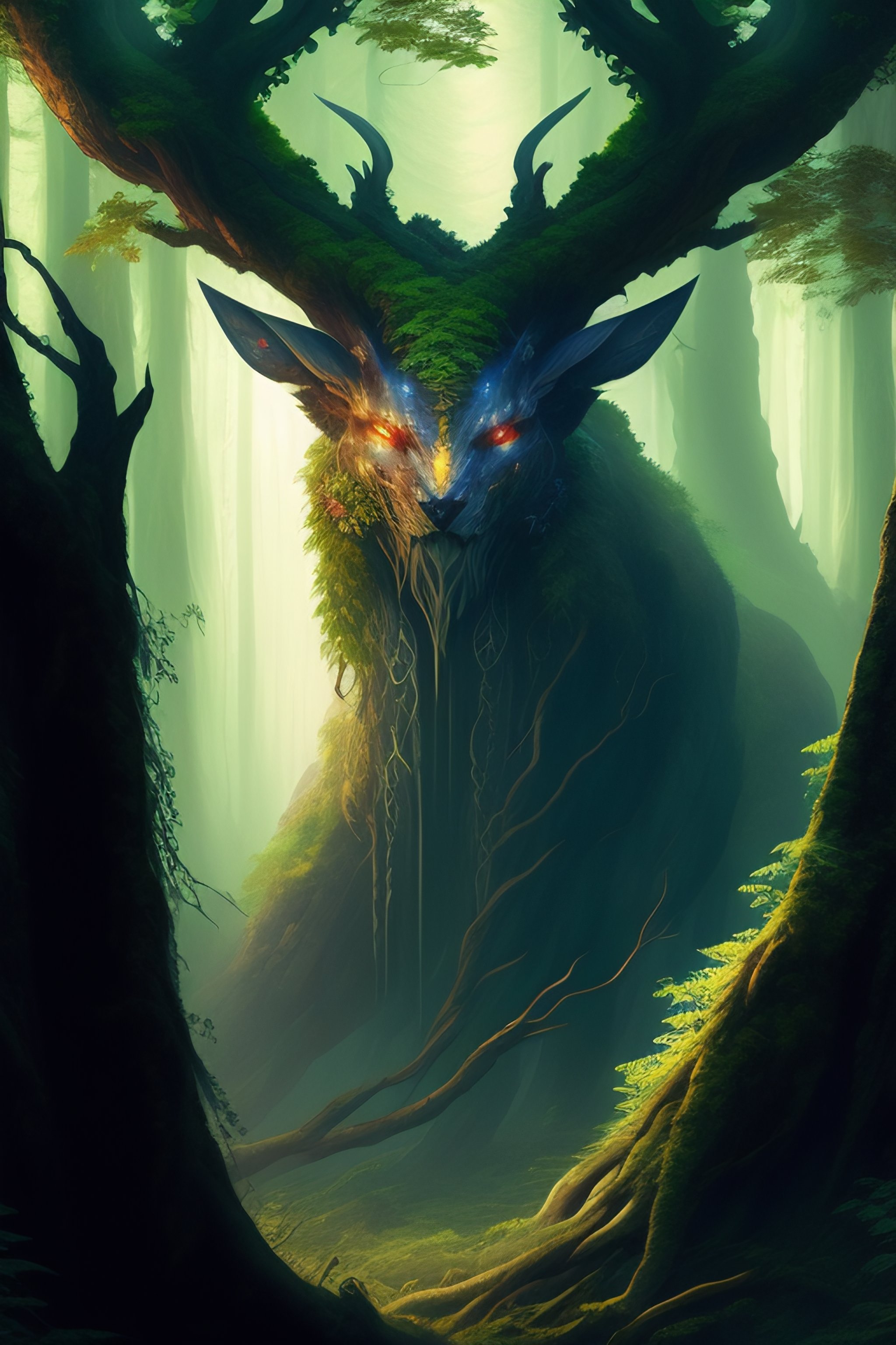 Lexica - Leshens, spriggan, sorceror of the forest, bone head, It was a massive creature, with ...