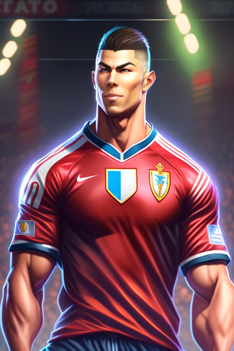 Lexica - Ronaldo gaming anime style , with a portugal shirt , art by ...
