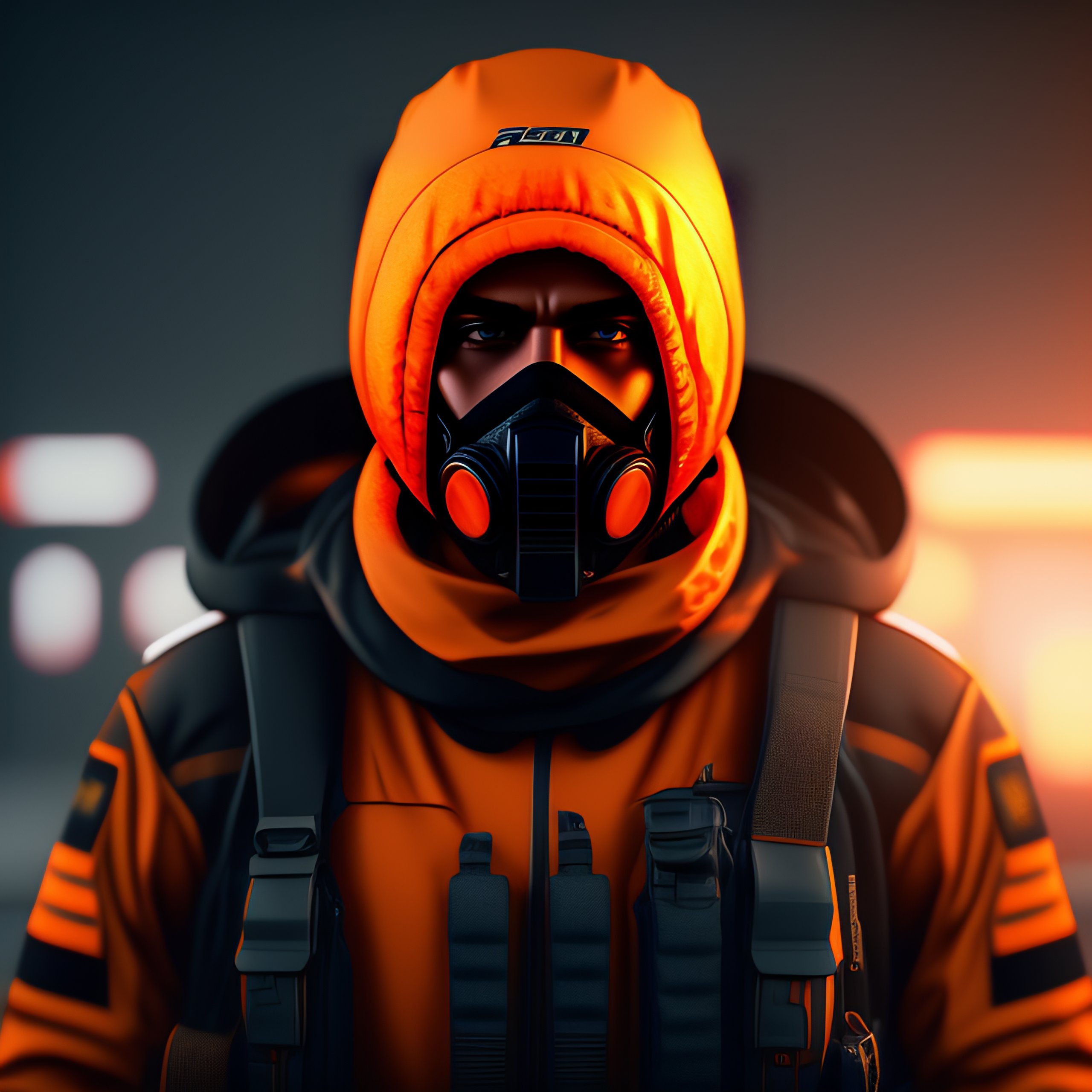Lexica - CS-GO man terrorist skin, hollographic orange details color ...