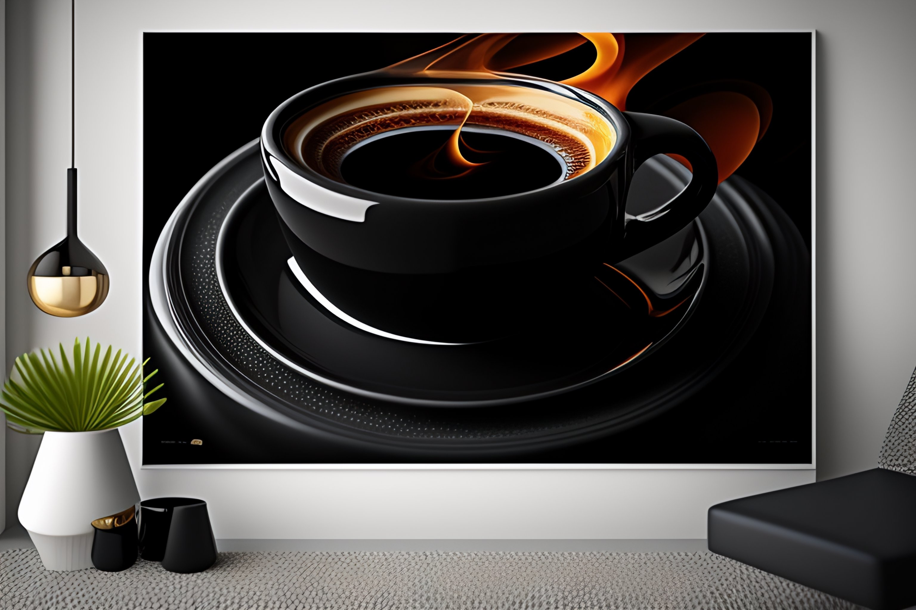 Lexica - Cothic 4d abstract black coffee color wall poster