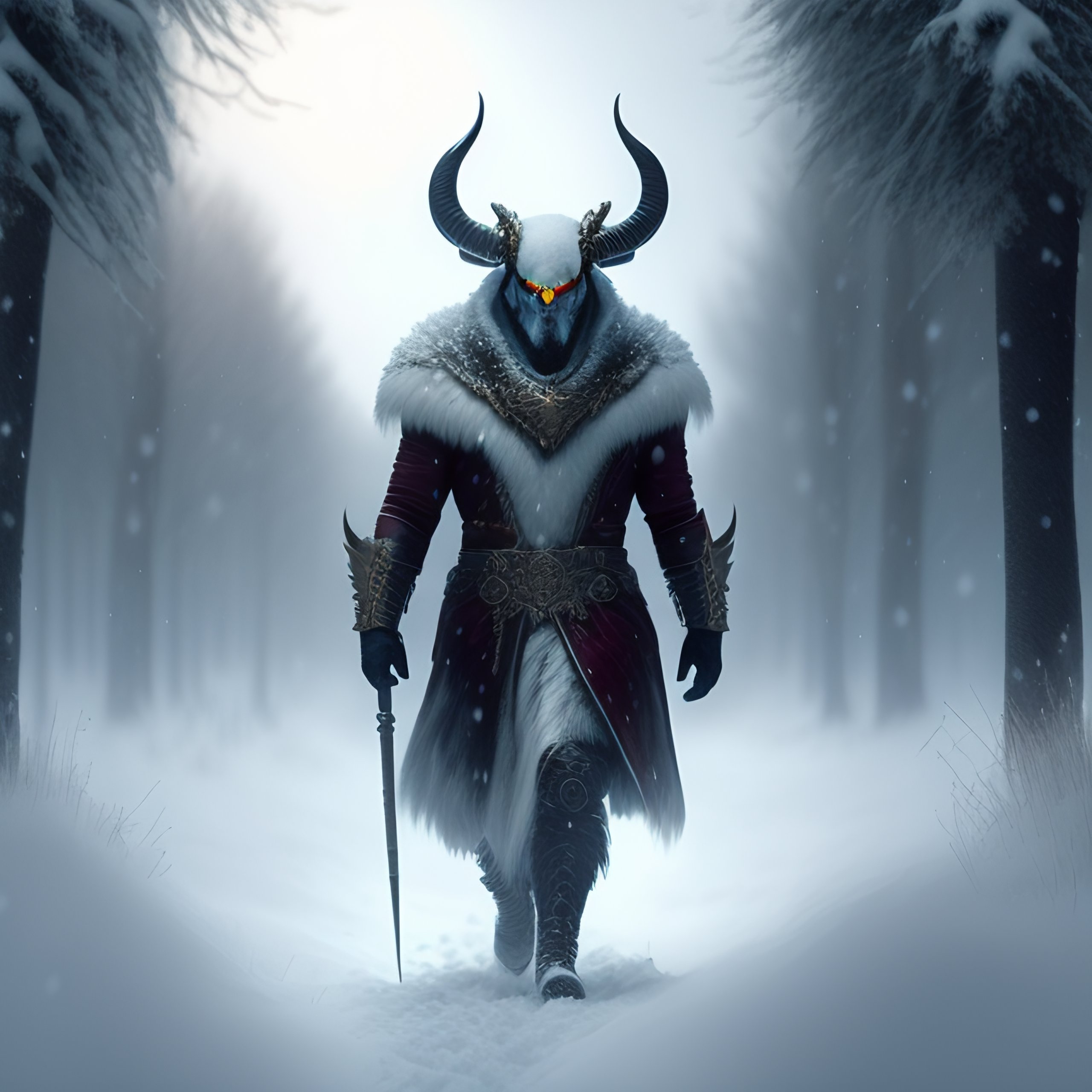 Lexica - Mysterious humanoid like monster with horns inspired by balkan ...