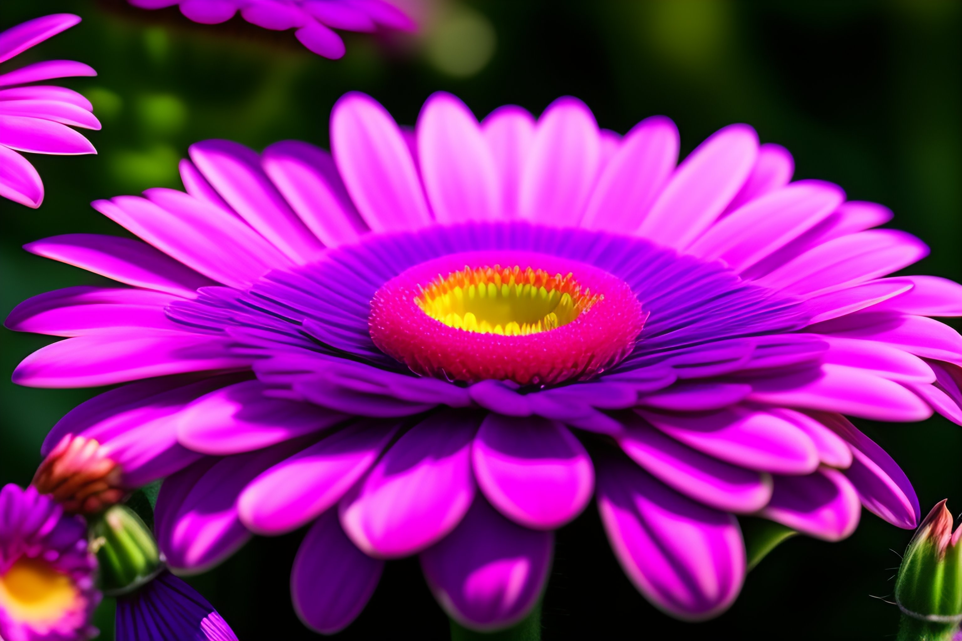 Lexica - Large painted purple and pink gerbera daisy, close up, only 1 ...