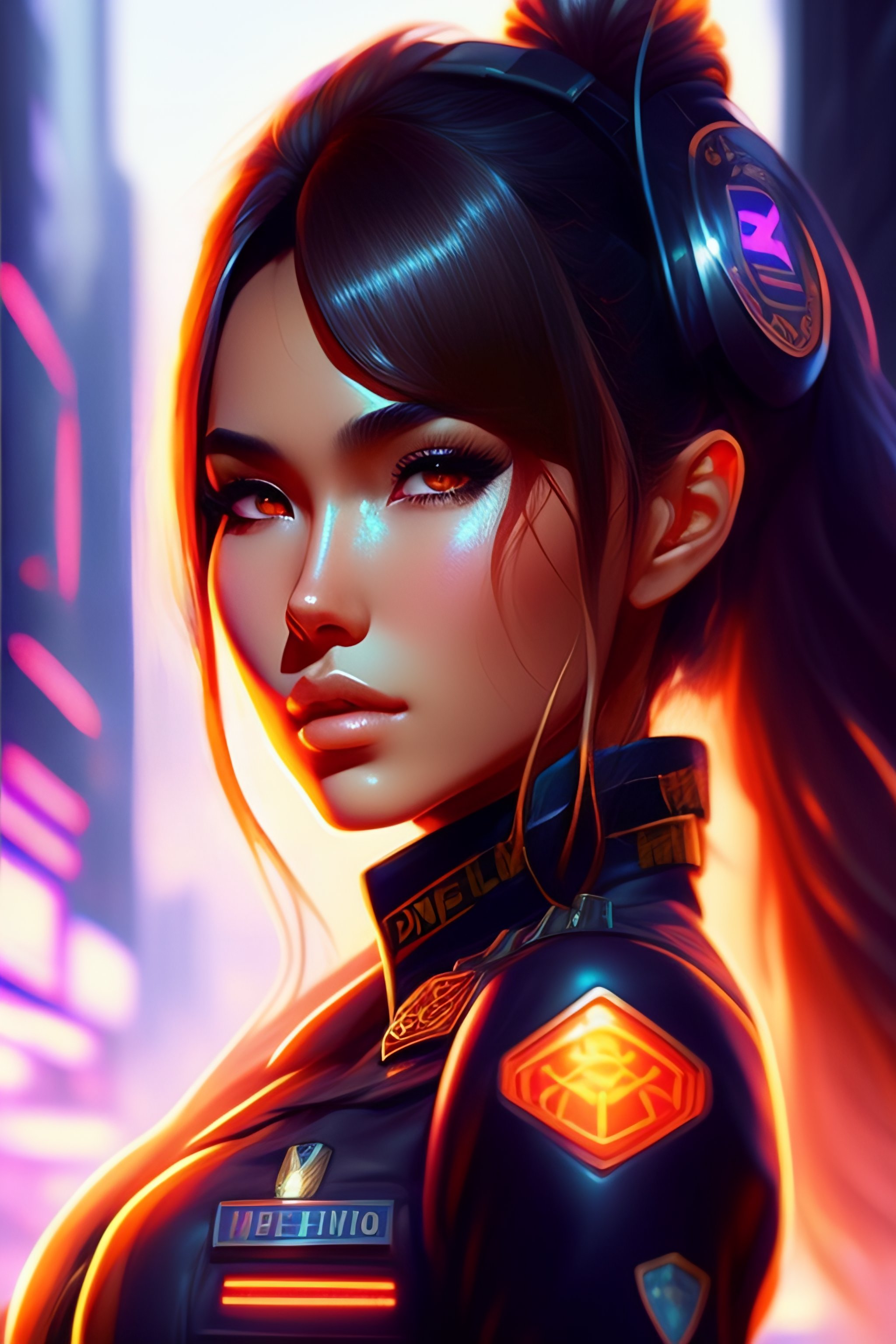 Lexica Anime Key Visual Of Alexis Ren Police Officer Neon Cyberpunk Futuristic Stunning 