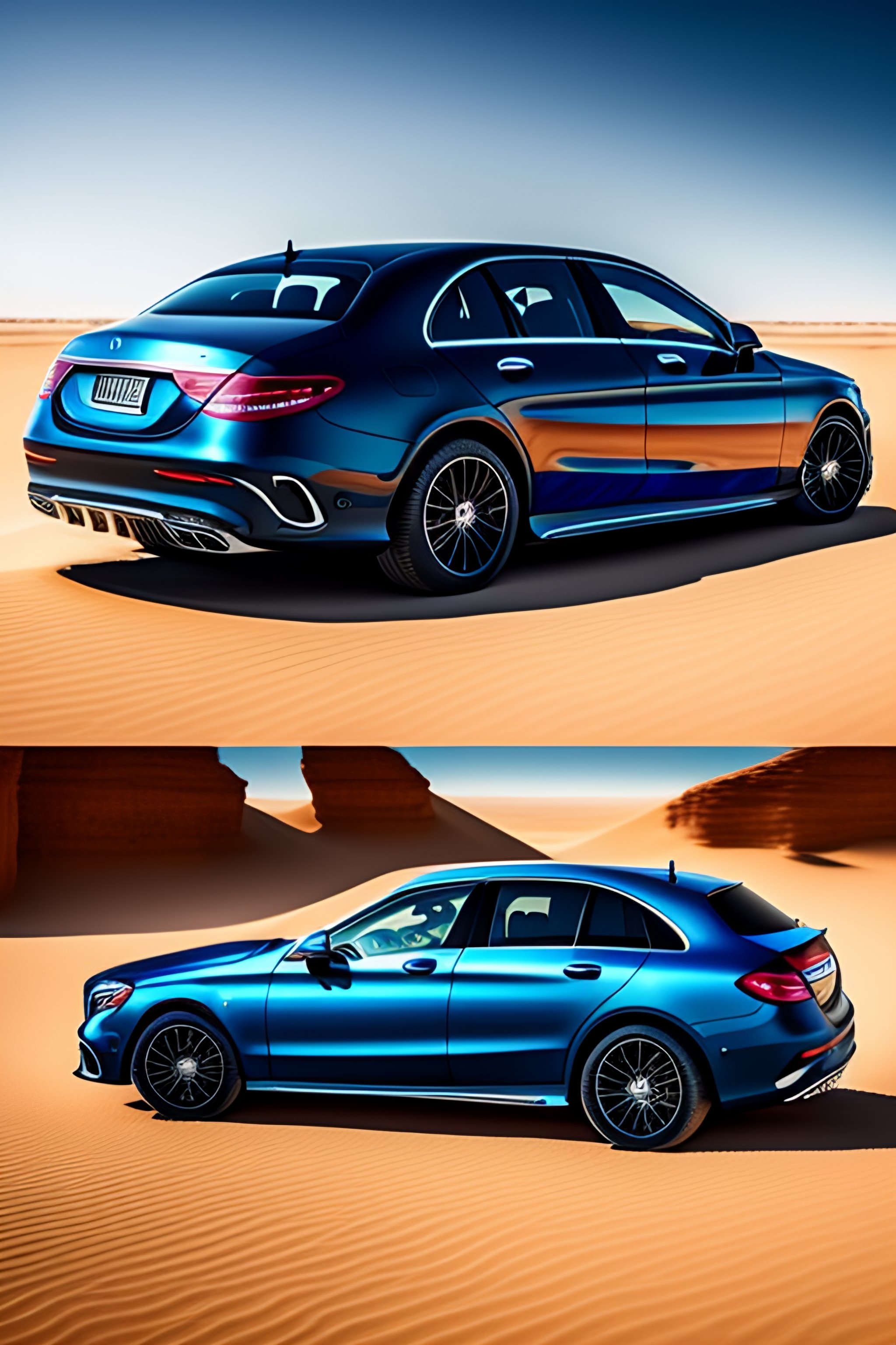 Lexica - Mercedes clase c 220d azul en desierto