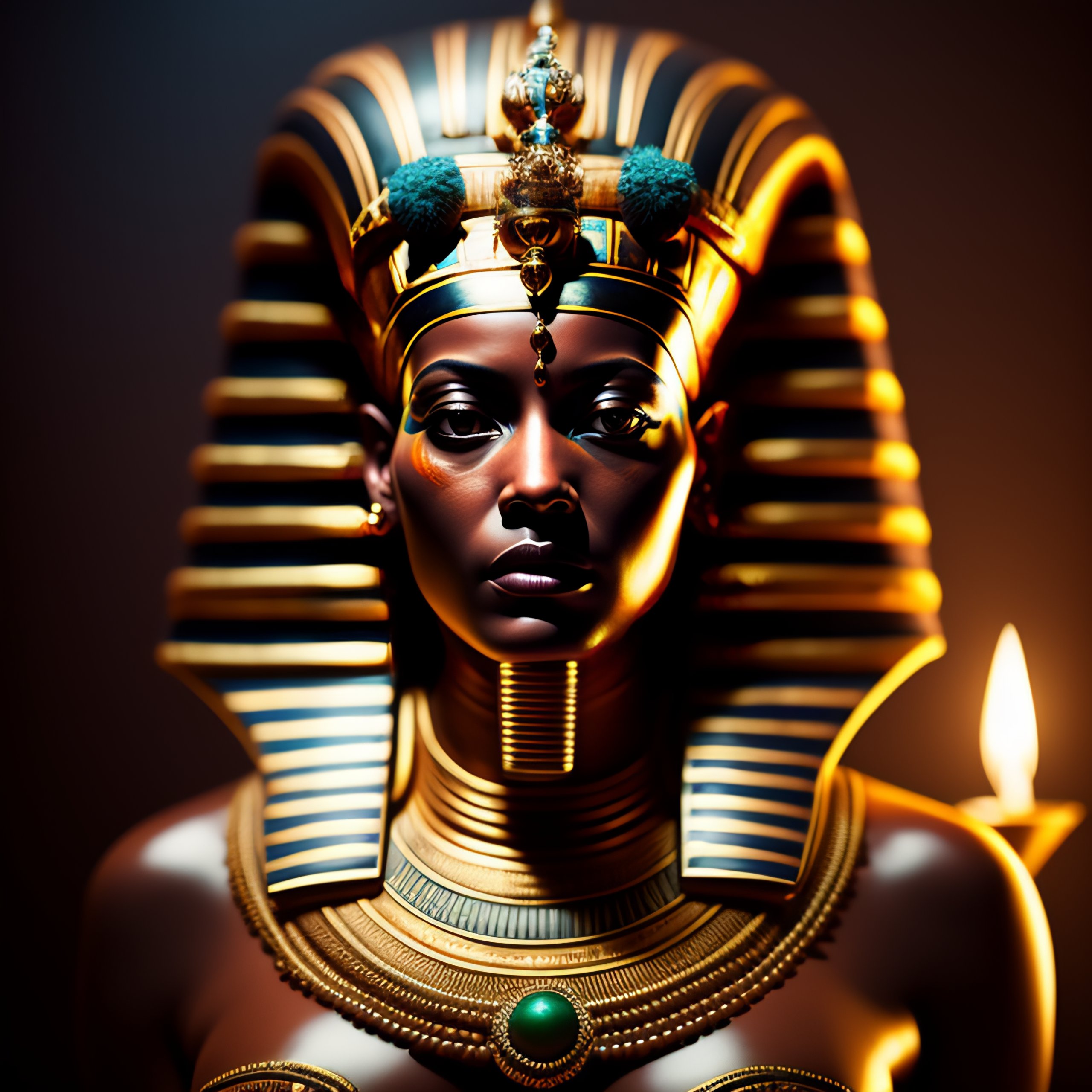 Lexica - Portrait of Tutankhamun in the style of surrealism, with a ...