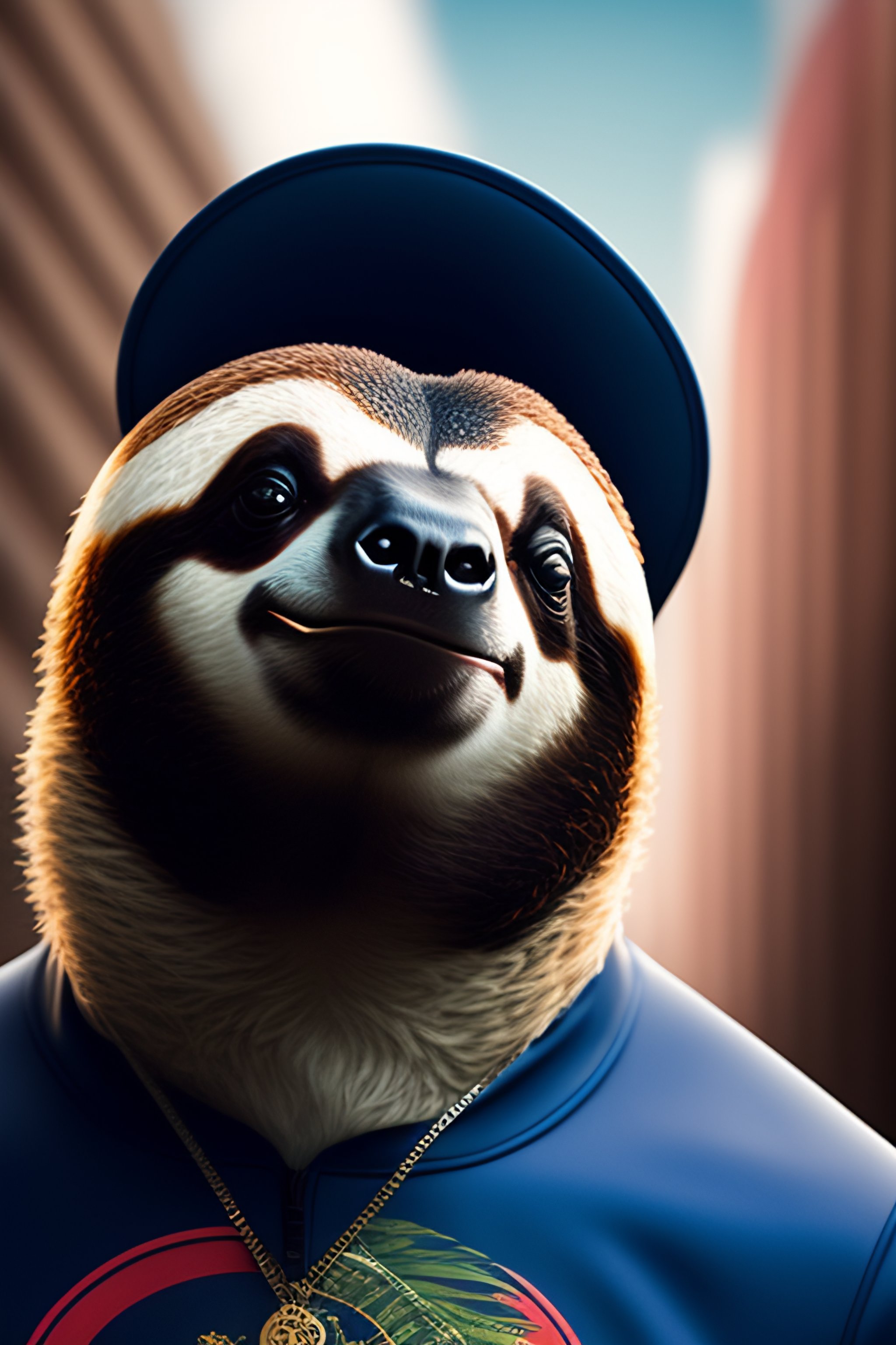 Lexica - Draw crazy sloth , rapping in the city