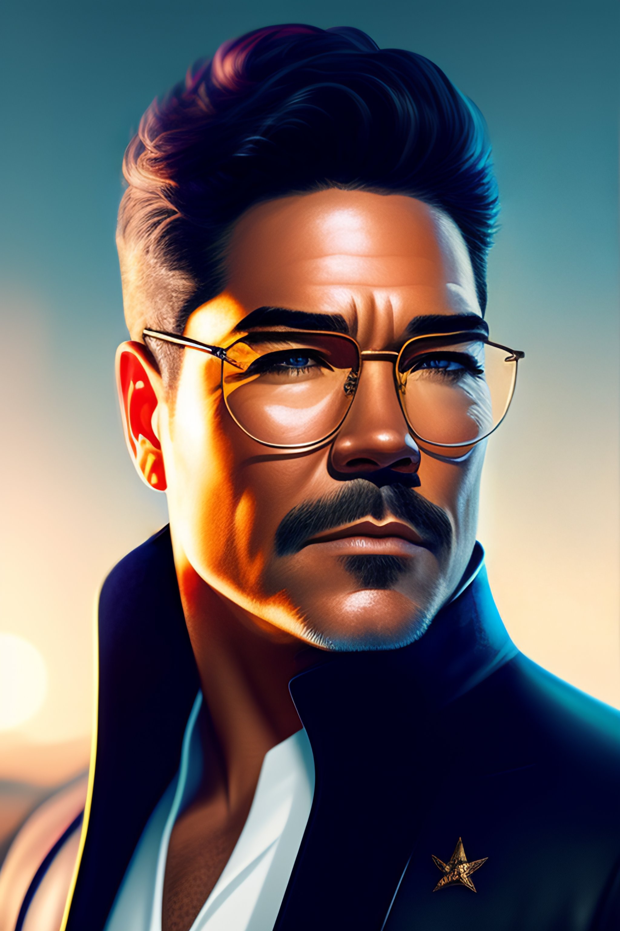 Lexica - Portrait of dean cain with Protection Glasses white tuft in a ...