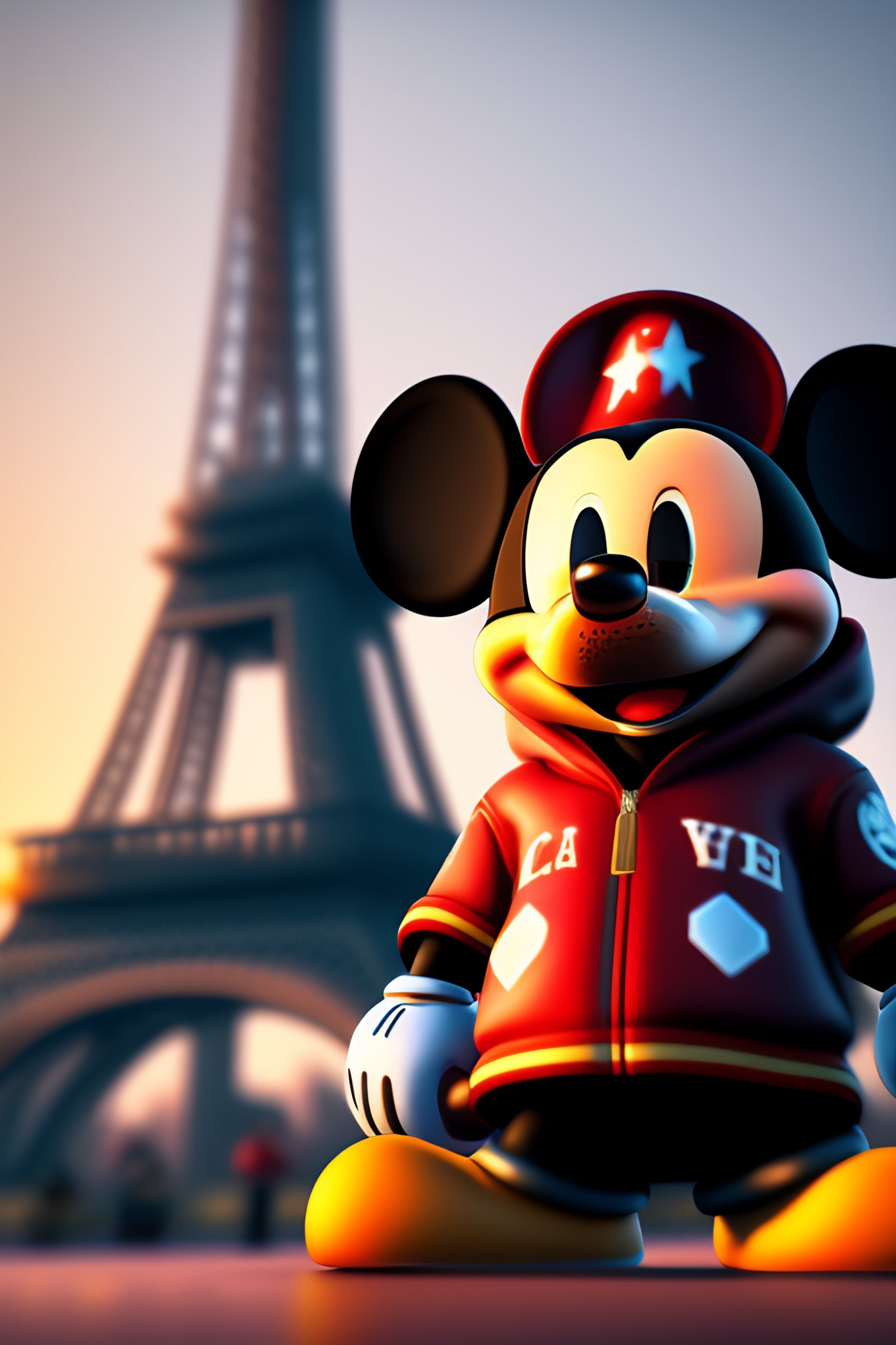 Lexica - Mickey Mouse as a real person in real life wearing a hood with ...