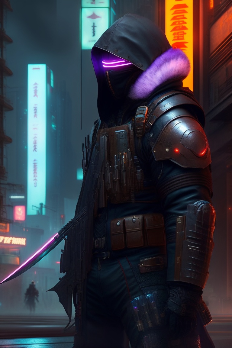 Lexica - Futuristic, cyberpunk, ninja assassin, katana, blood-stained ...