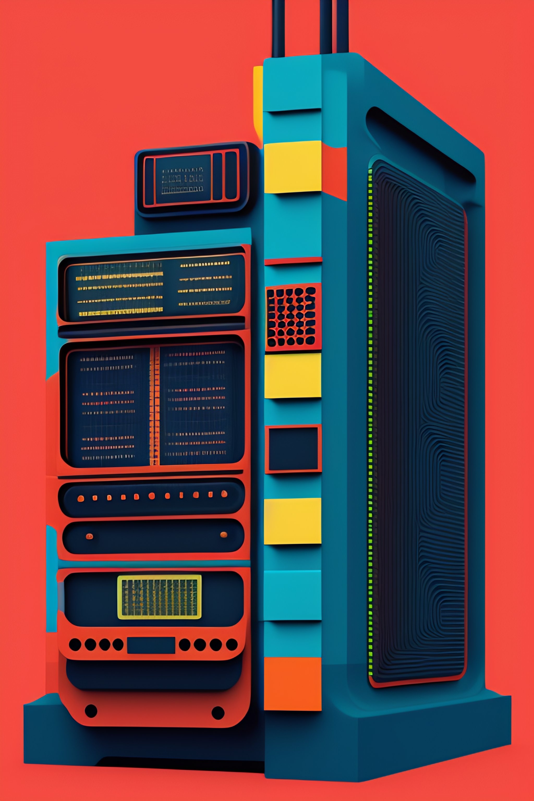 Lexica - The abstract portrait of Jeff besos mash machine code ...