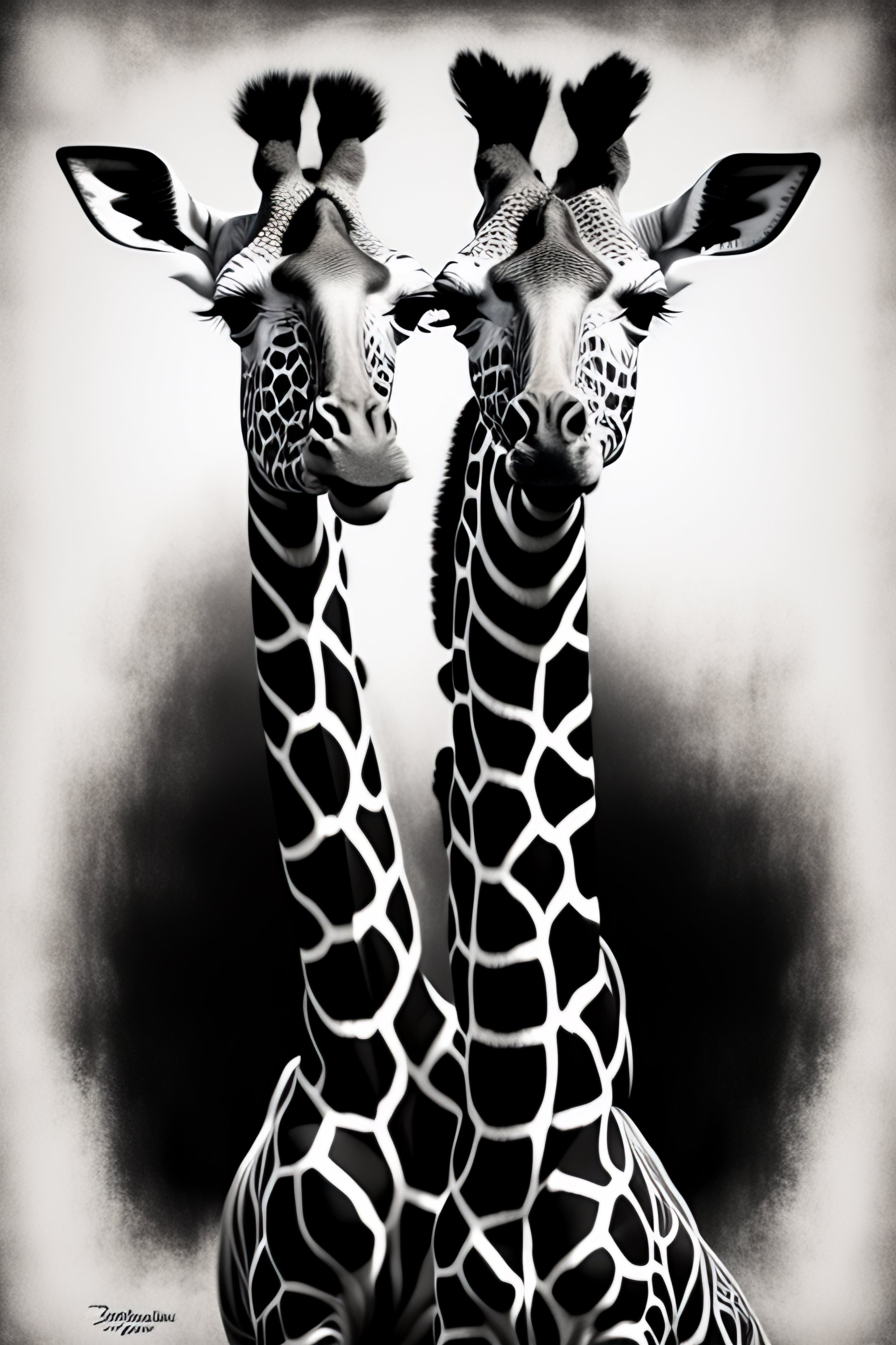 Lexica - Sweet giraffe couple in Love, vector illustration, black and ...