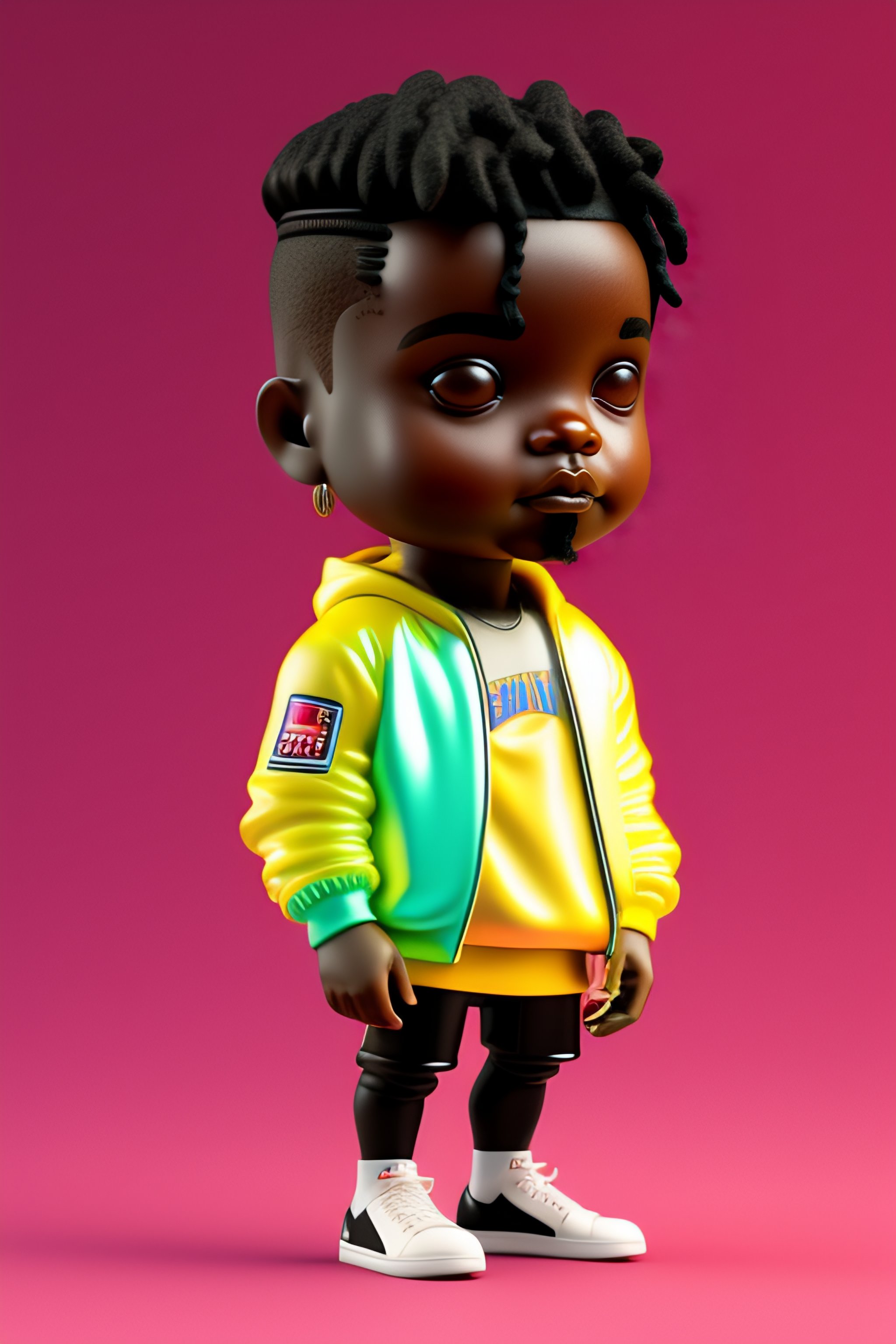 Lexica - Full body 3d render of funko pop Juice WRLD rapper