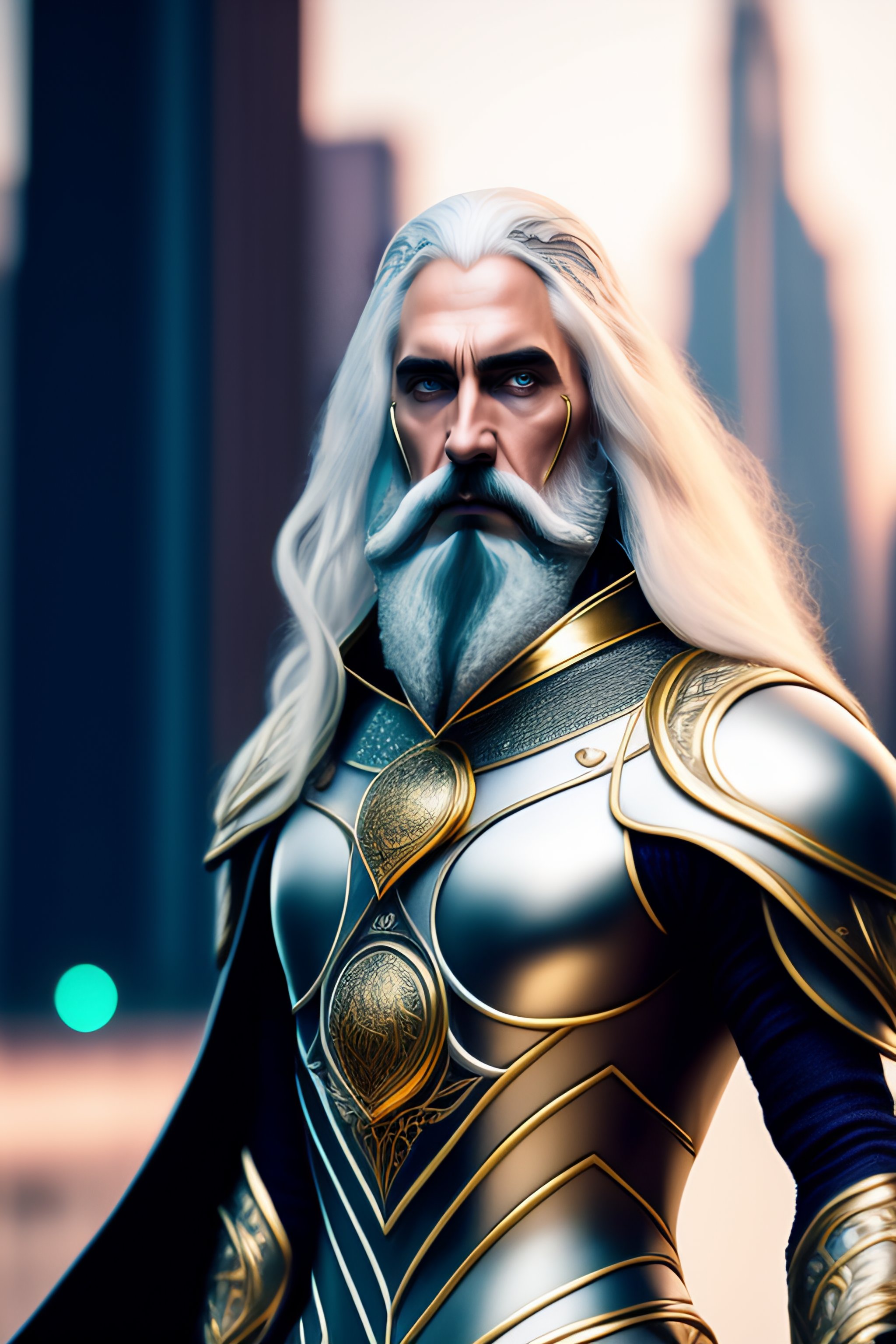 Lexica - Ultra-sharp photography of silver hair Saruman white wizard by ...
