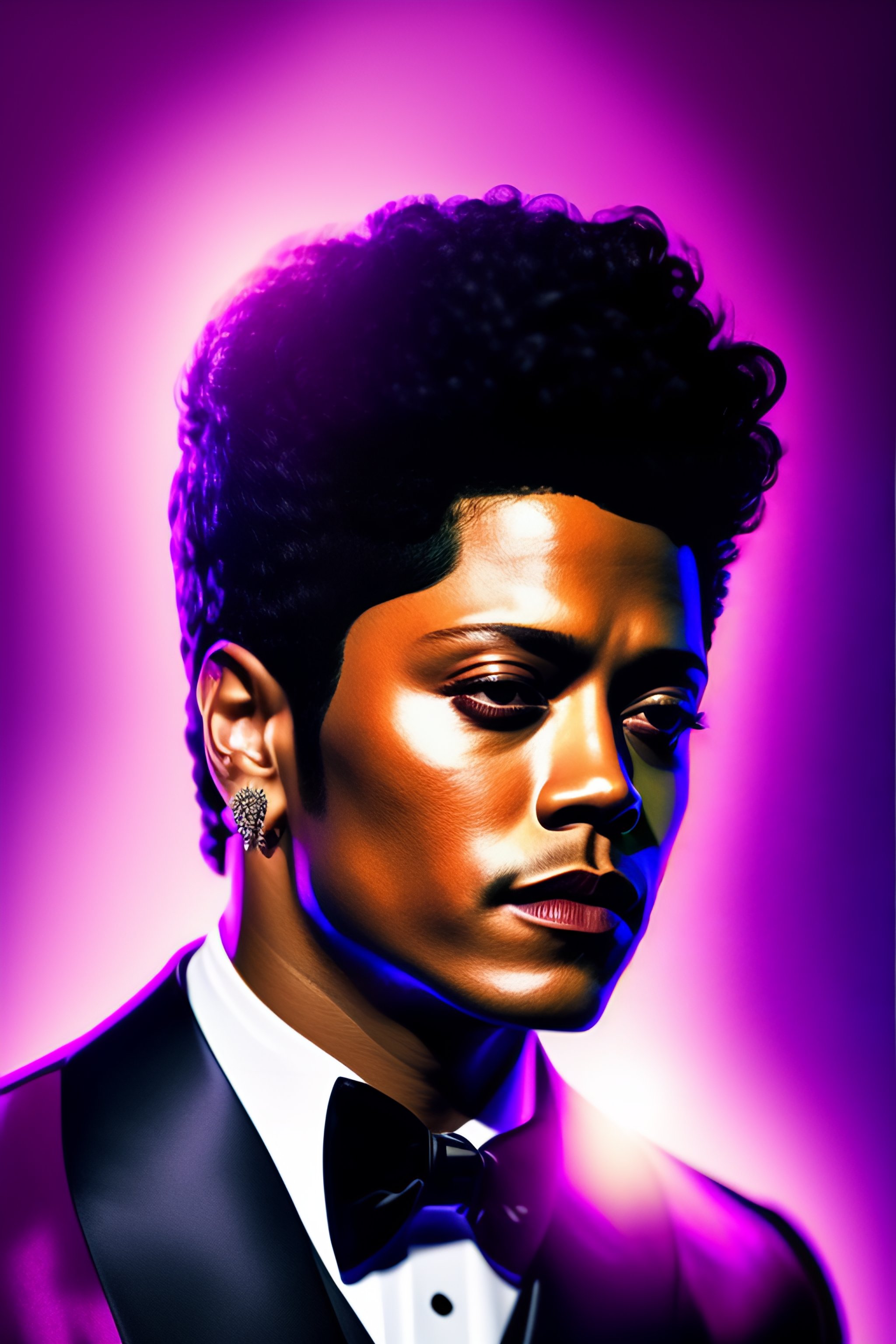 Lexica - Bruno Mars in violet eating