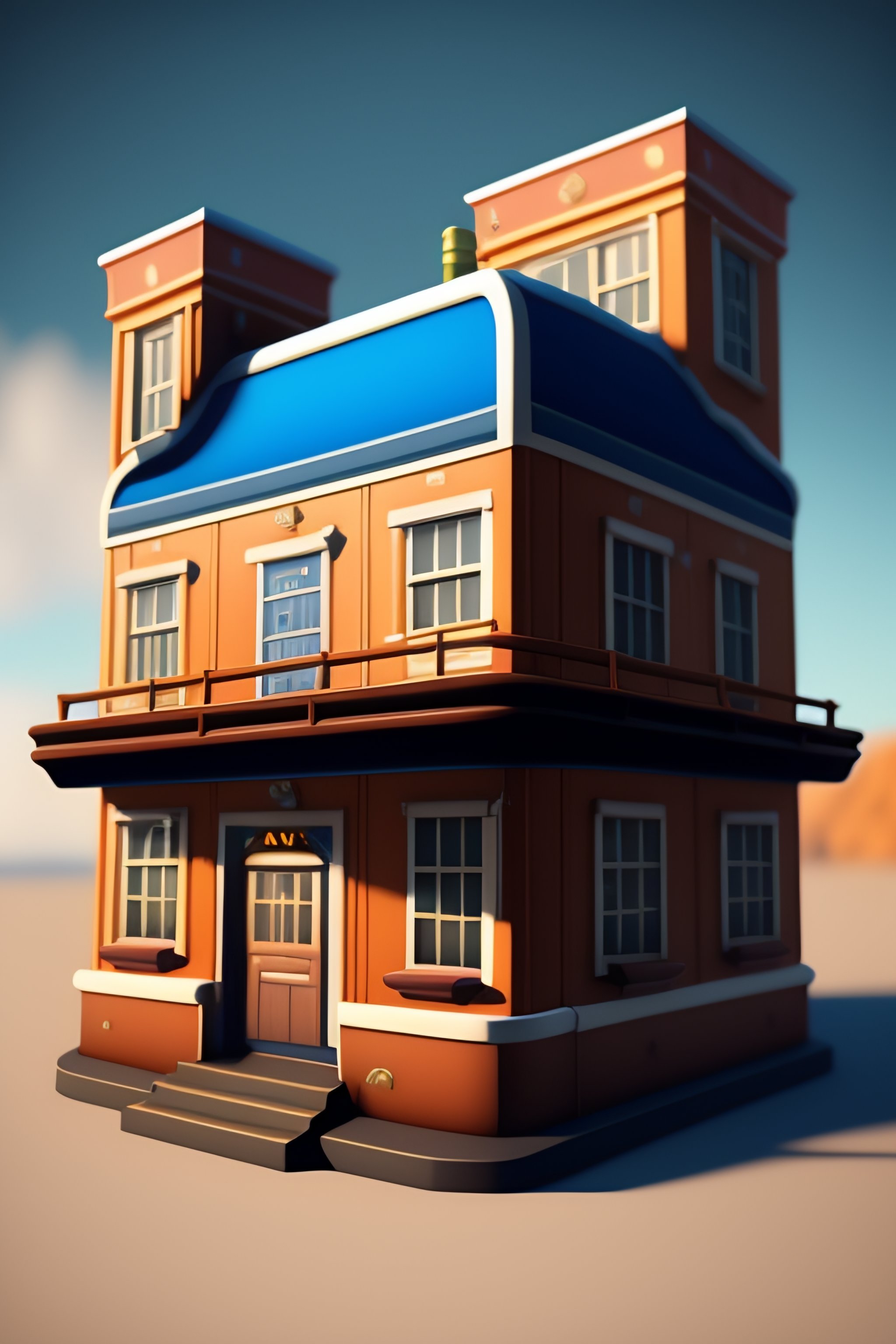 Lexica - 3d stylized little game building police station