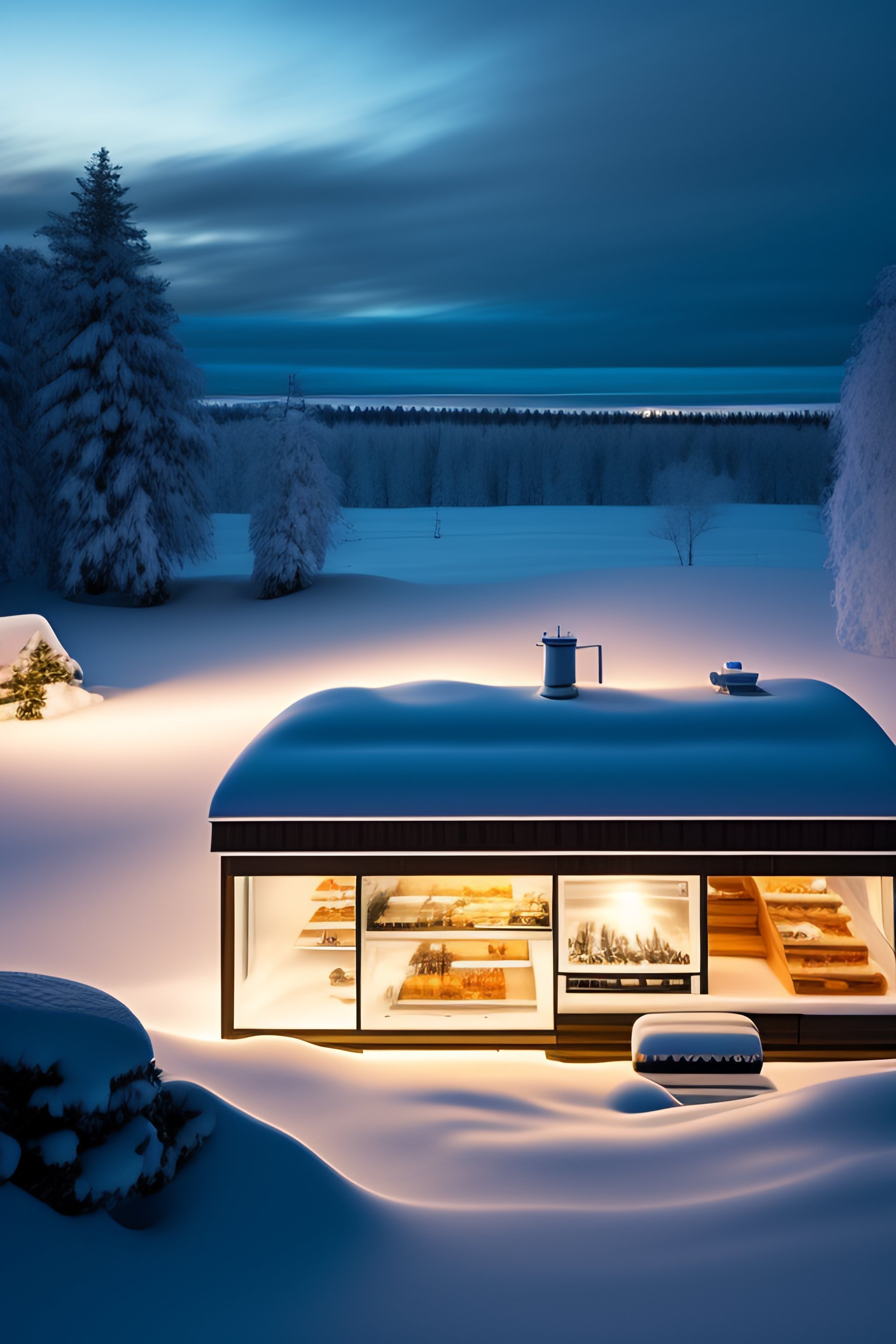 Lexica - Modern snow kitchen futuristic view