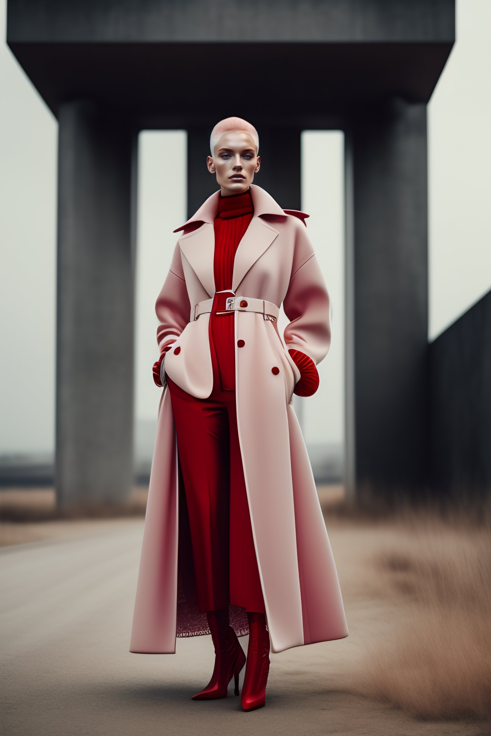 Lexica - Portrait of haute couture beautiful albino fashion model with ...