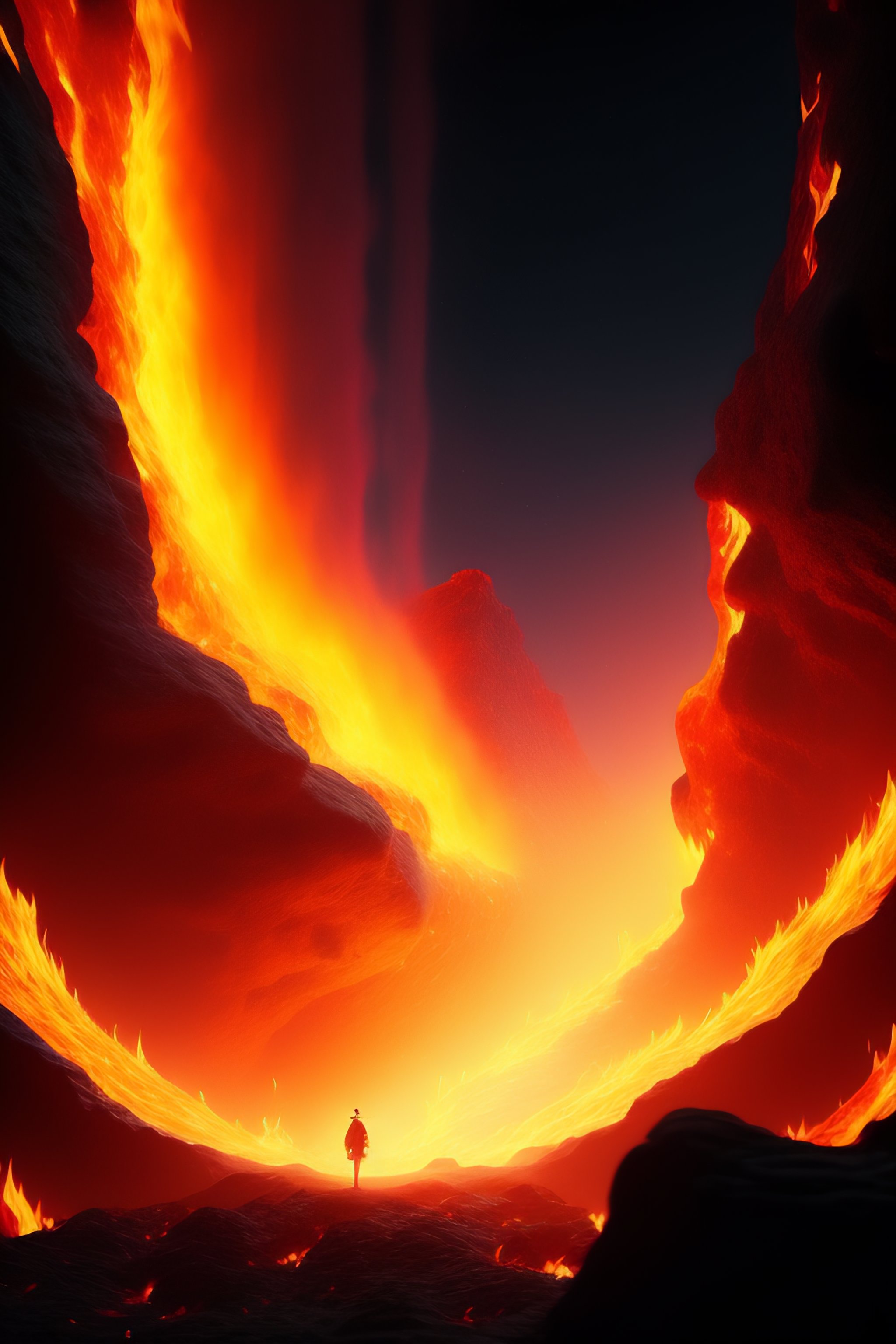 Lexica - A demon in a pit of lava,